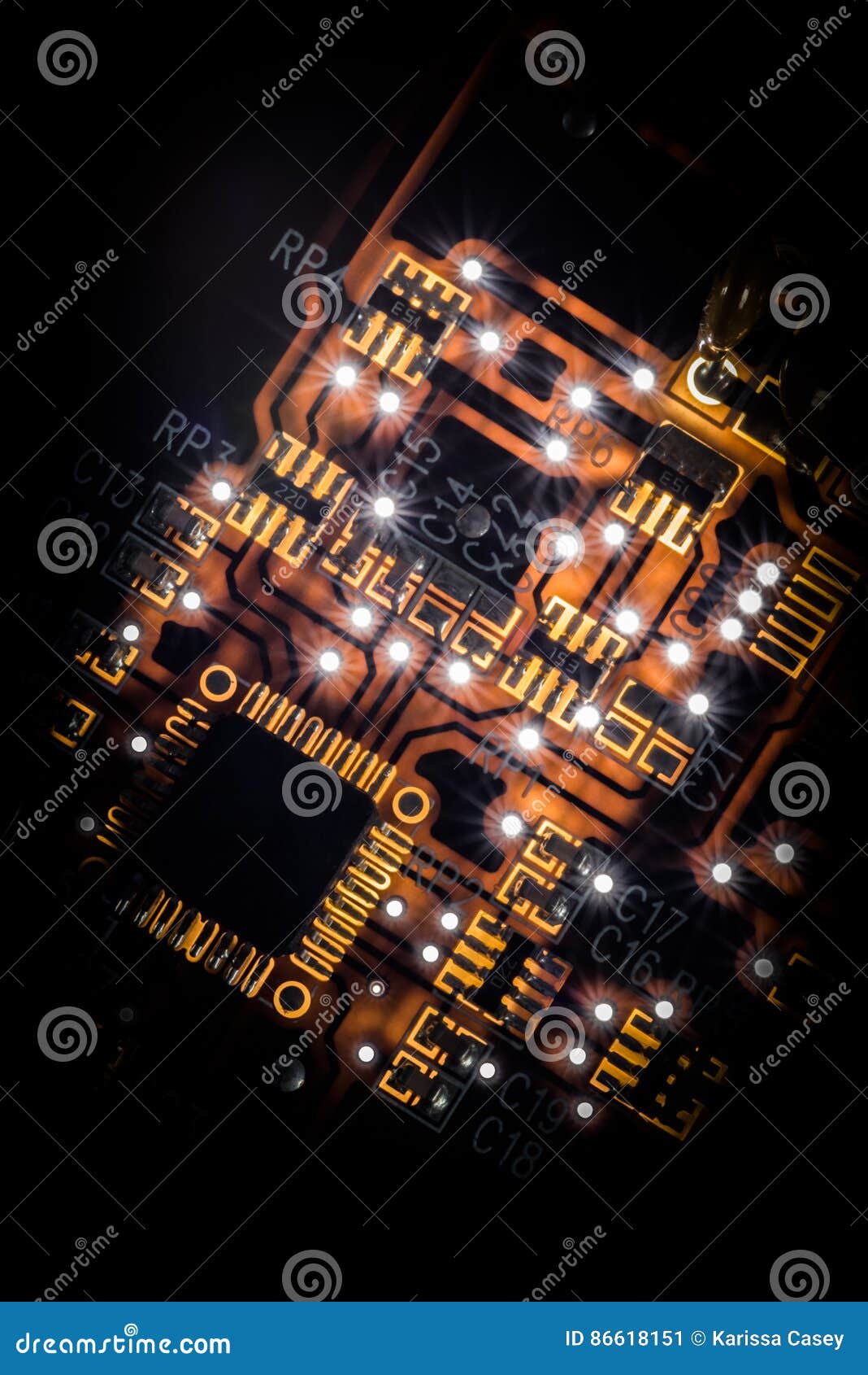Circuit Board Illuminated stock image. Image of circuit - 86618151