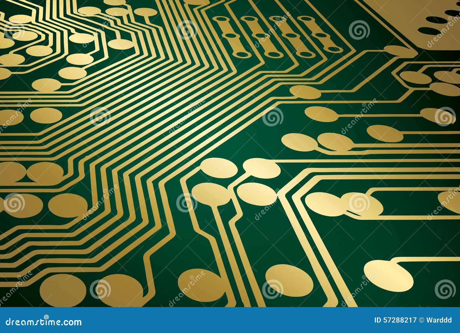 Gold Printed Circuit Like Bonsai Cartoon Vector | CartoonDealer.com ...