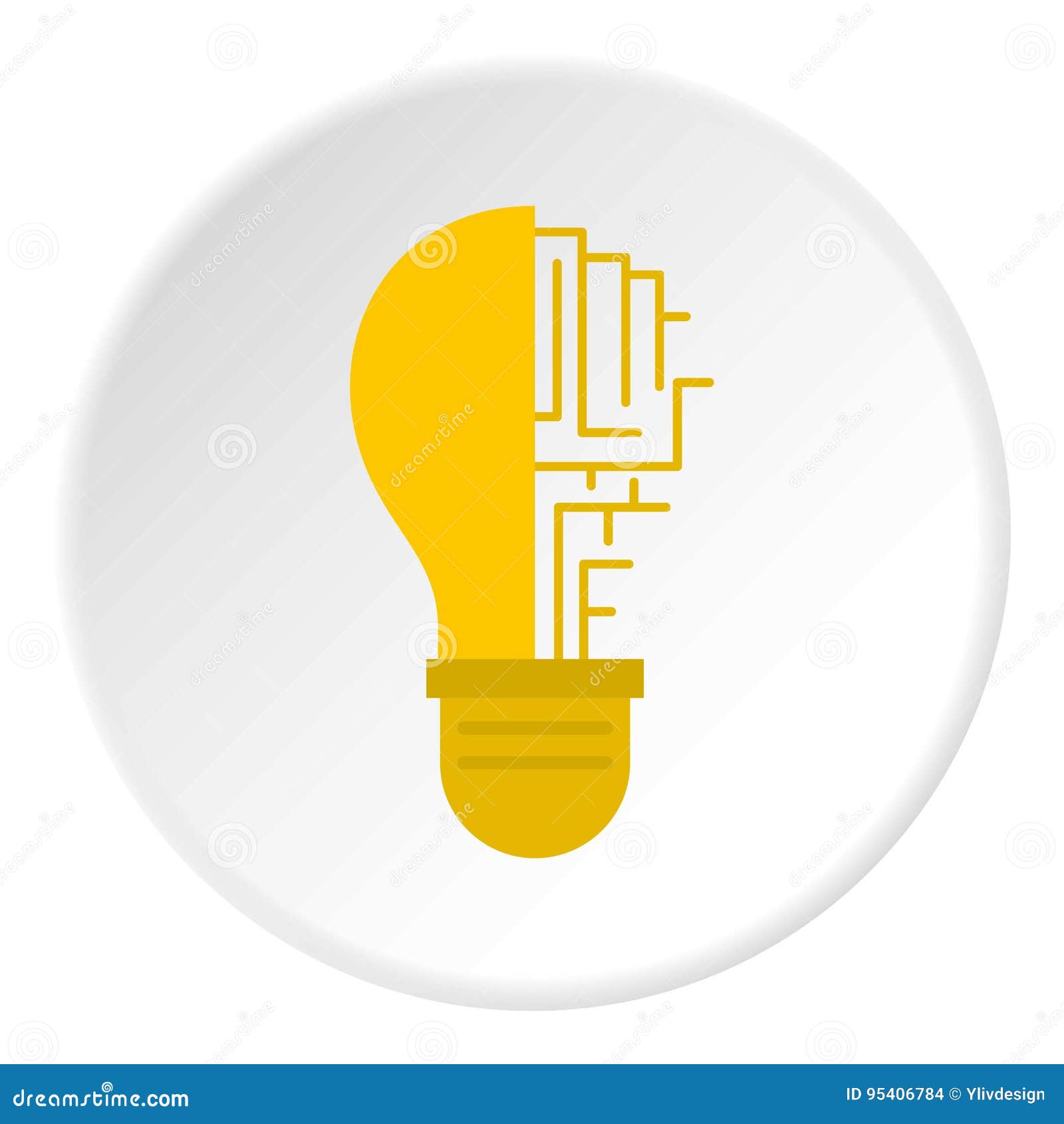 Circuit Board Inside Light Bulb Icon Circle Stock Vector - Illustration ...