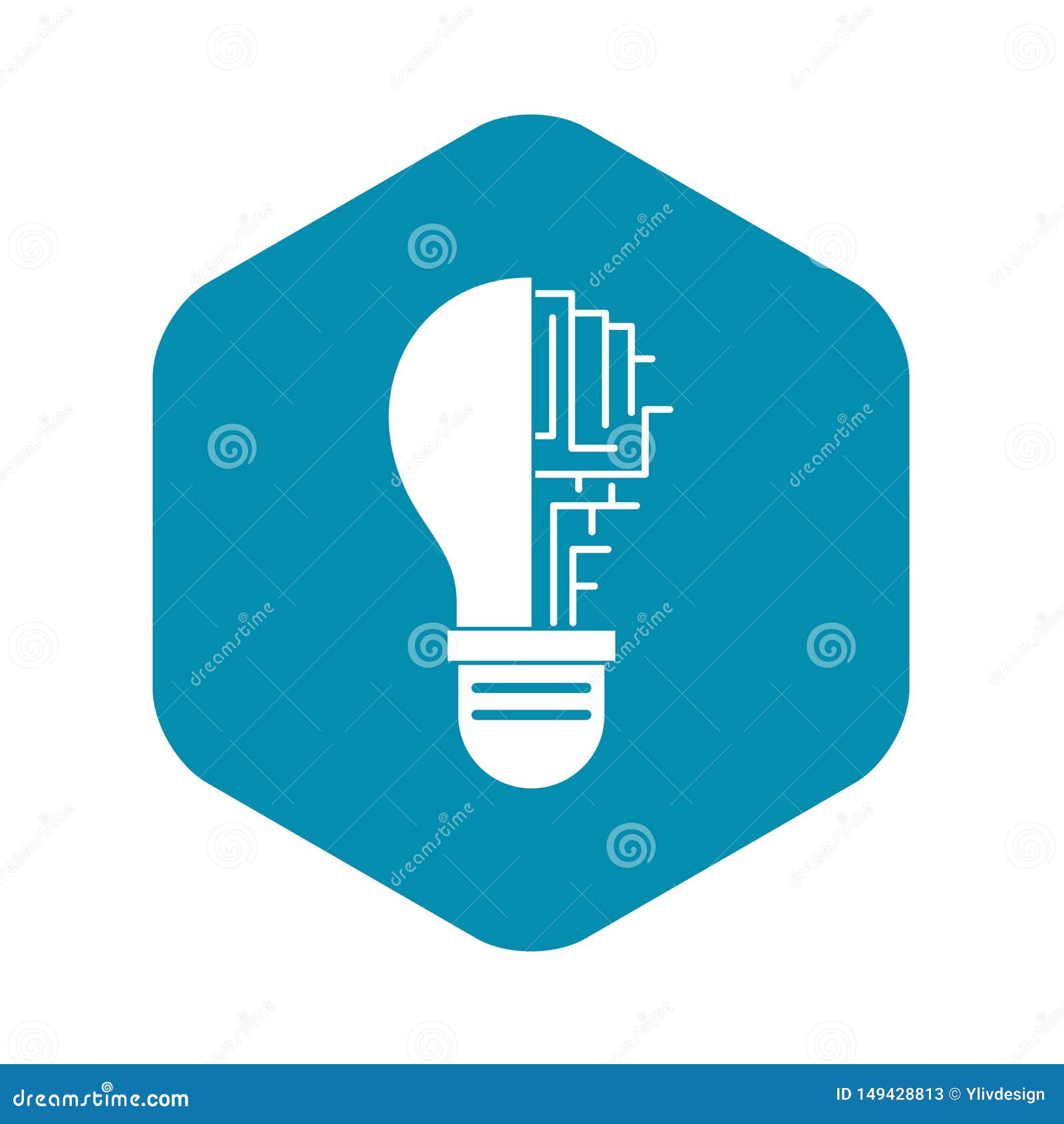 Circuit Board Inside Light Bulb Icon Simple Stock Vector - Illustration ...