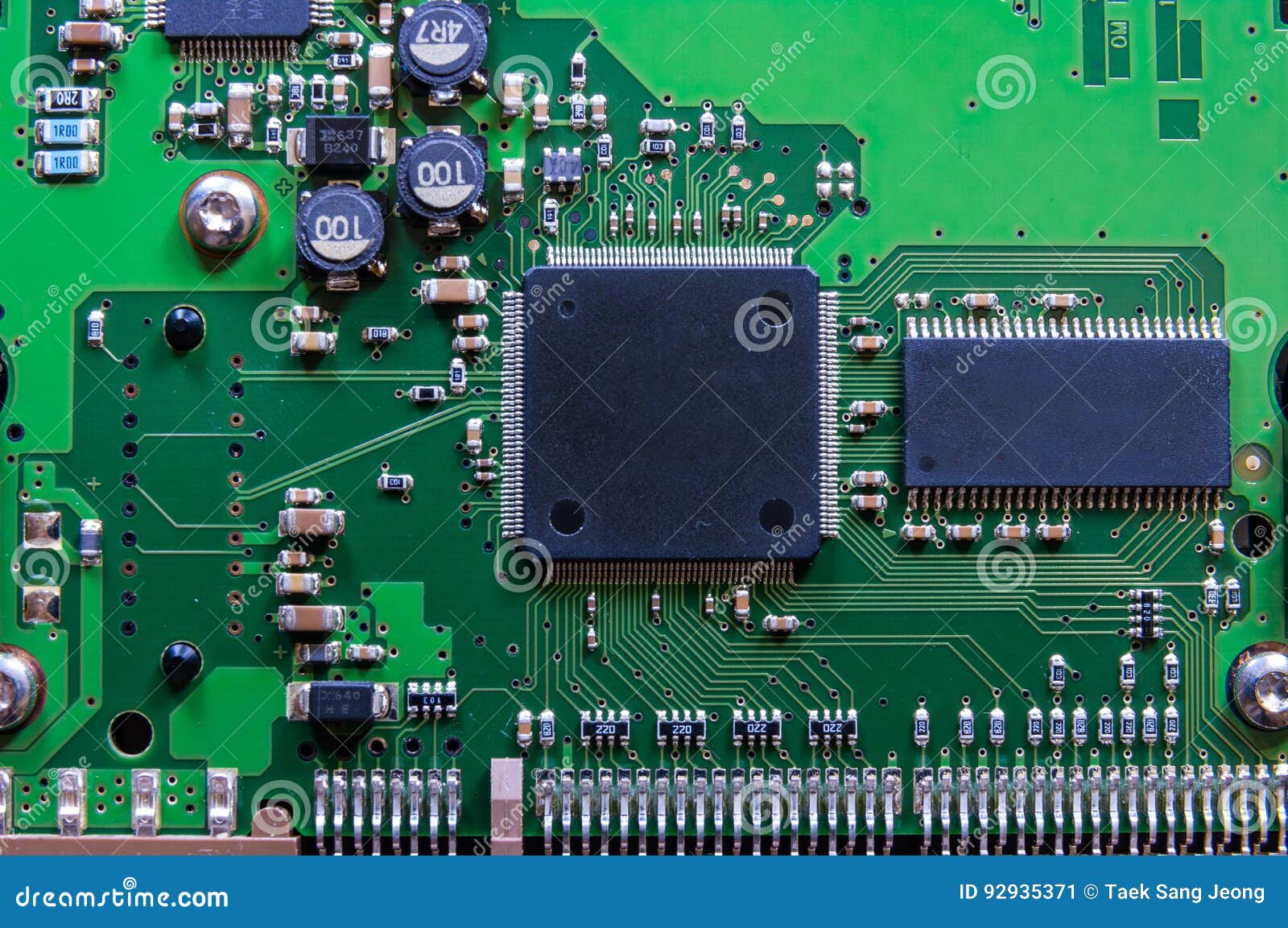 Circuit board stock image. Image of board, pattern, capacitor - 92935371