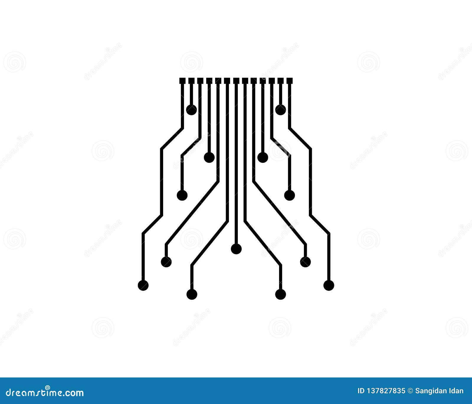 Circuit Board Line Concept Design Illustration Stock Vector ...