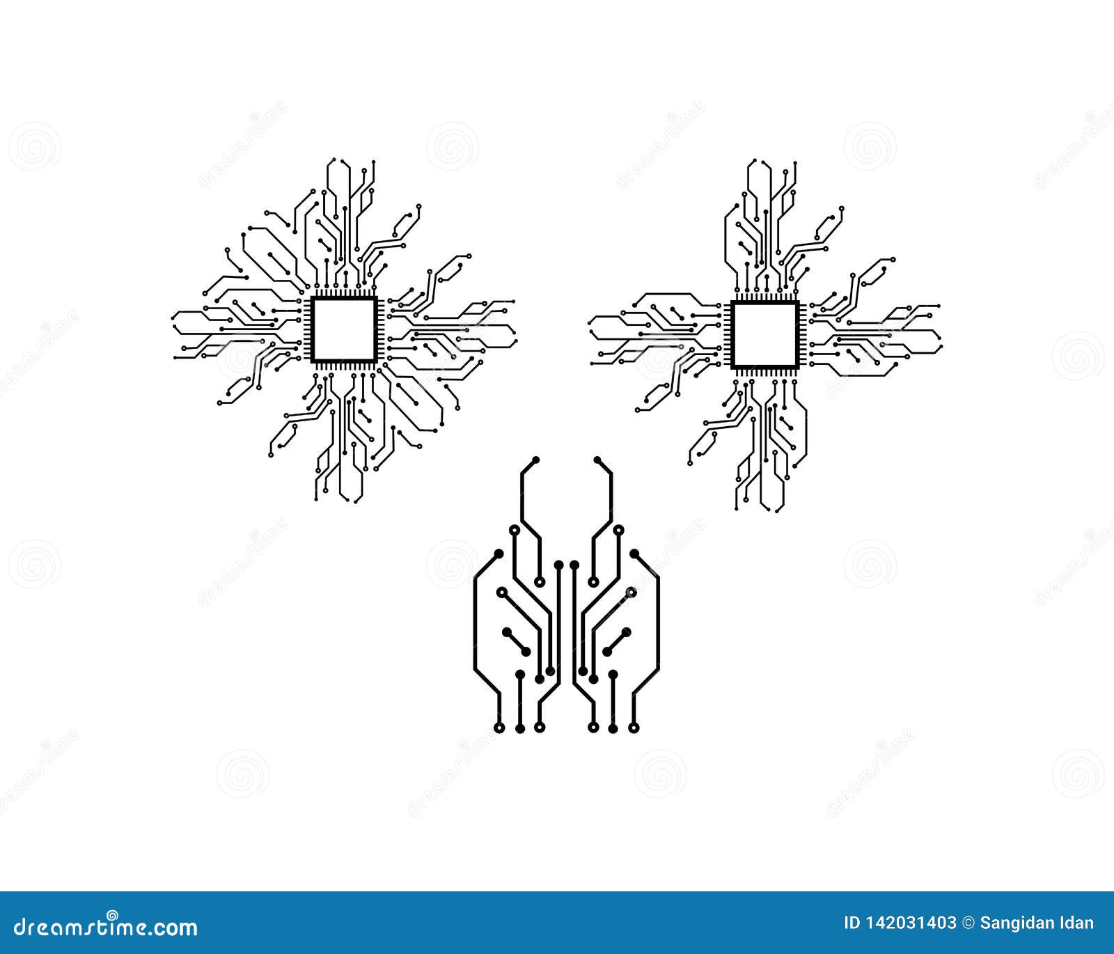 Circuit Board Line Concept Design Illustration Stock Vector ...