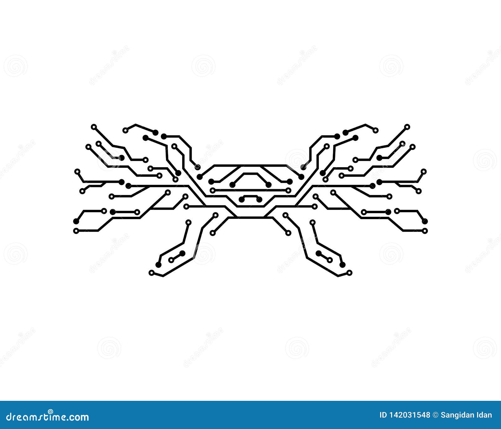 Circuit Board Line Concept Design Illustration Stock Vector ...