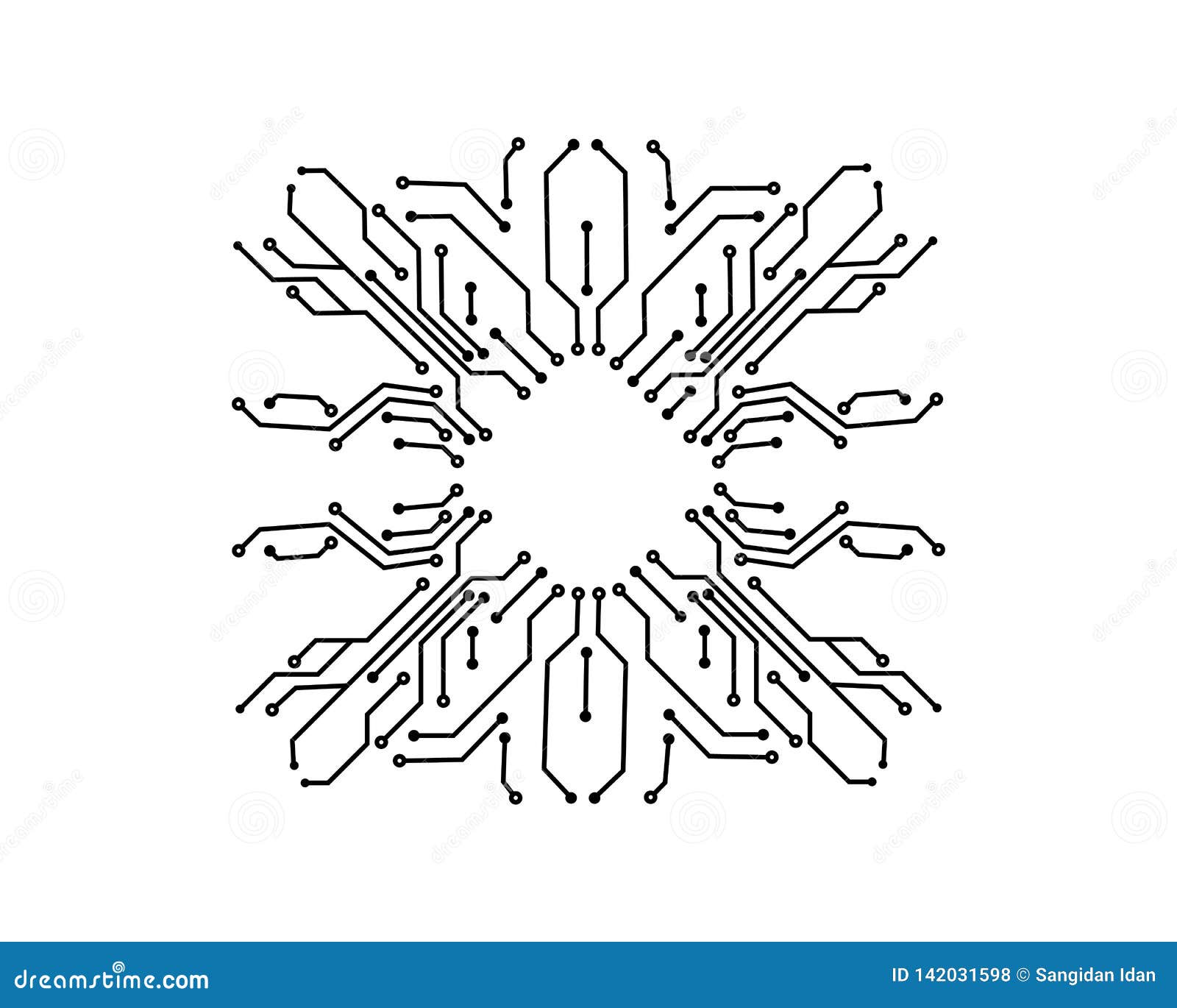 Circuit Board Line Concept Design Illustration Stock Vector ...