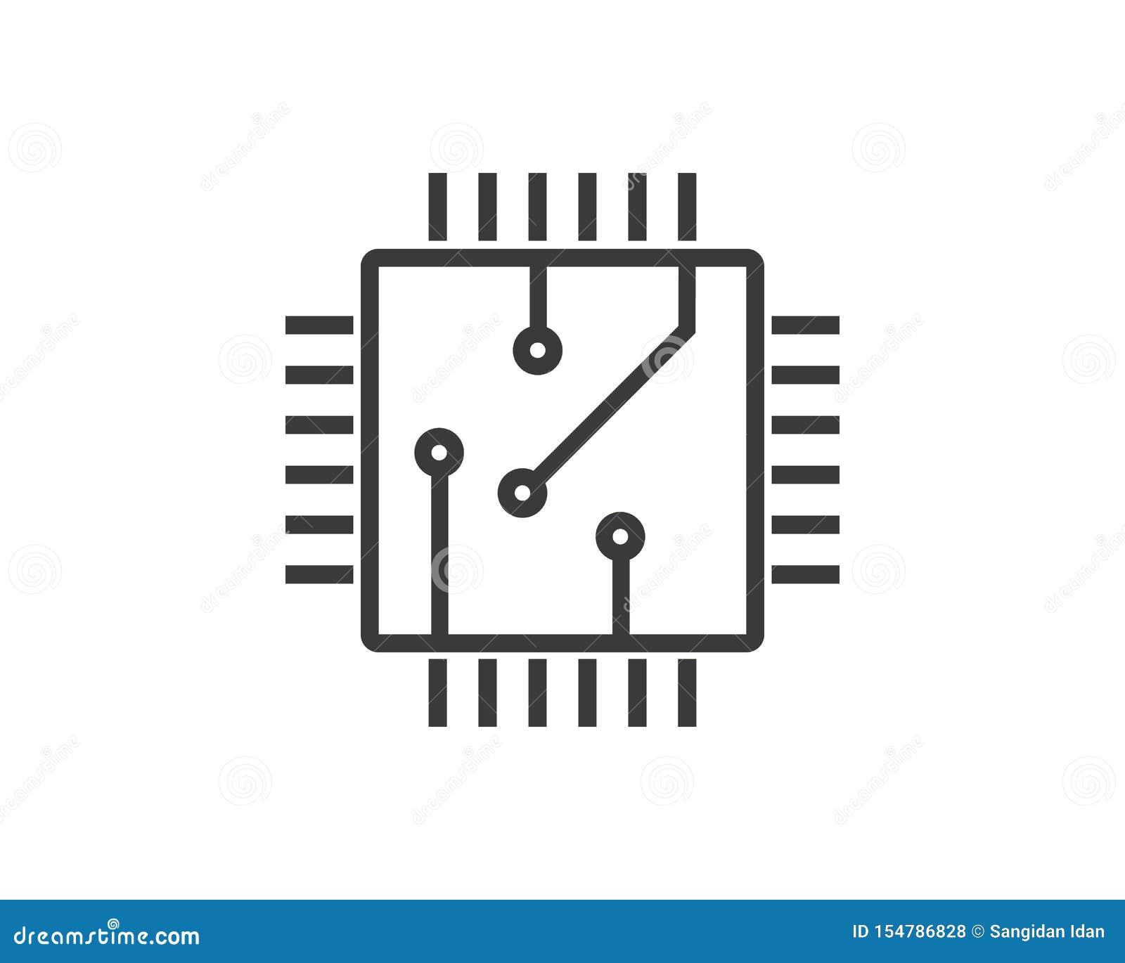 Circuit Board Line,cpu,chip Icon Logo Illustration Vector Stock Vector ...
