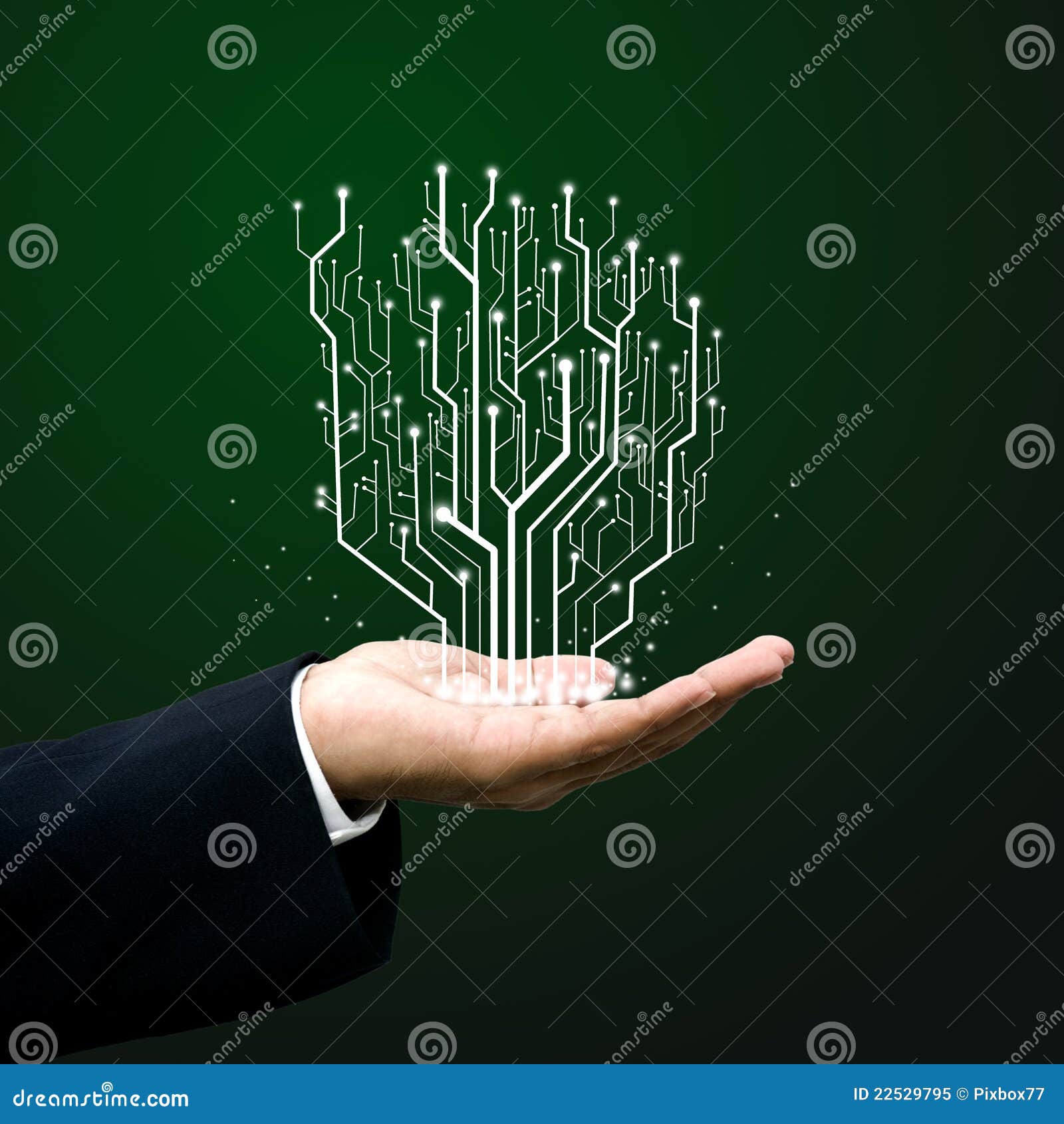 Circuit Board line on hand stock illustration. Illustration of hold ...