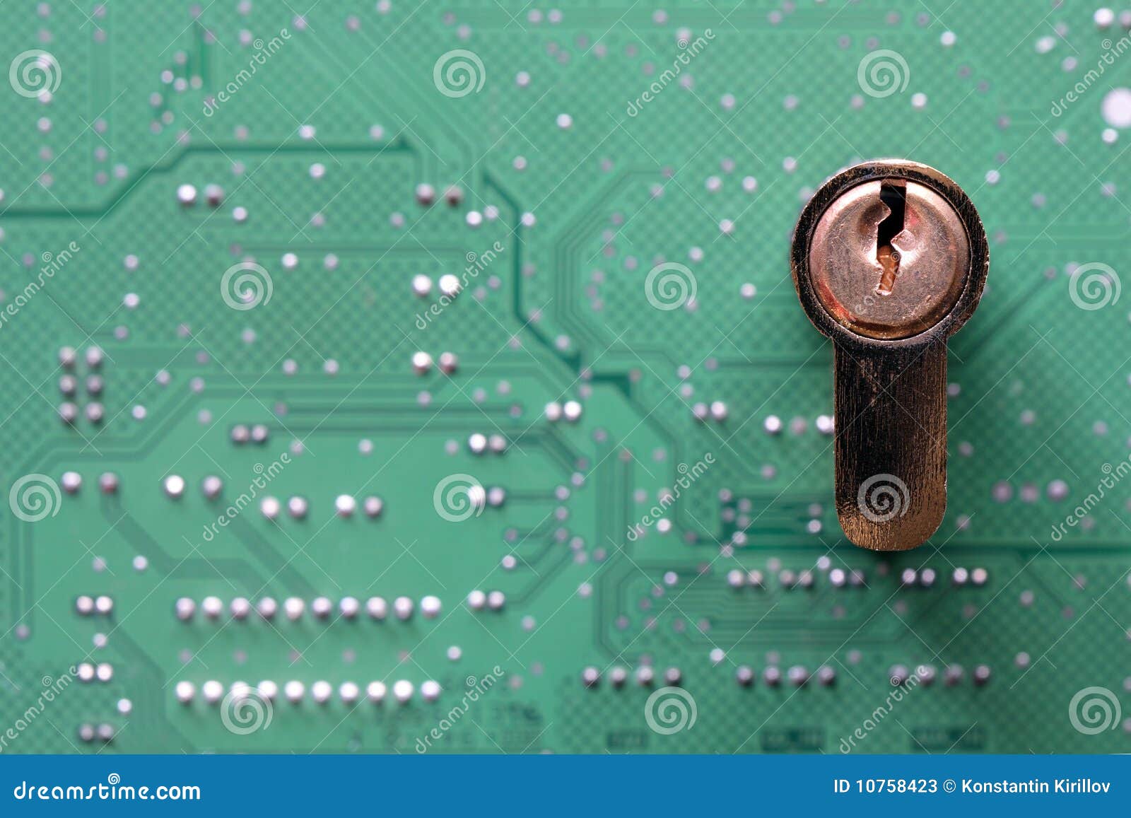 Circuit Board with Lock stock image. Image of complexity - 10758423