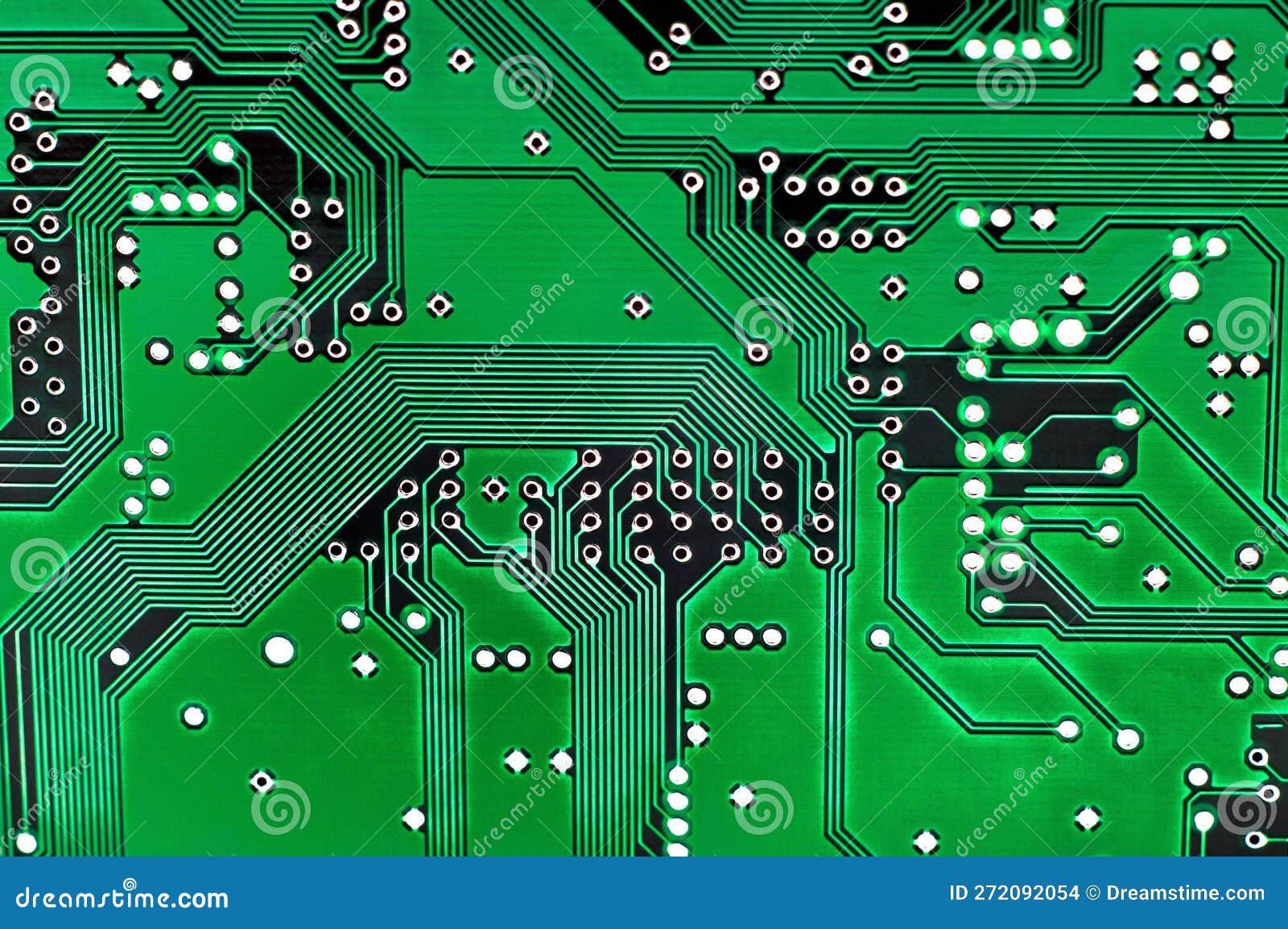 Green Circuitboard With Microcontroller And Lots Of Connectors Stock ...