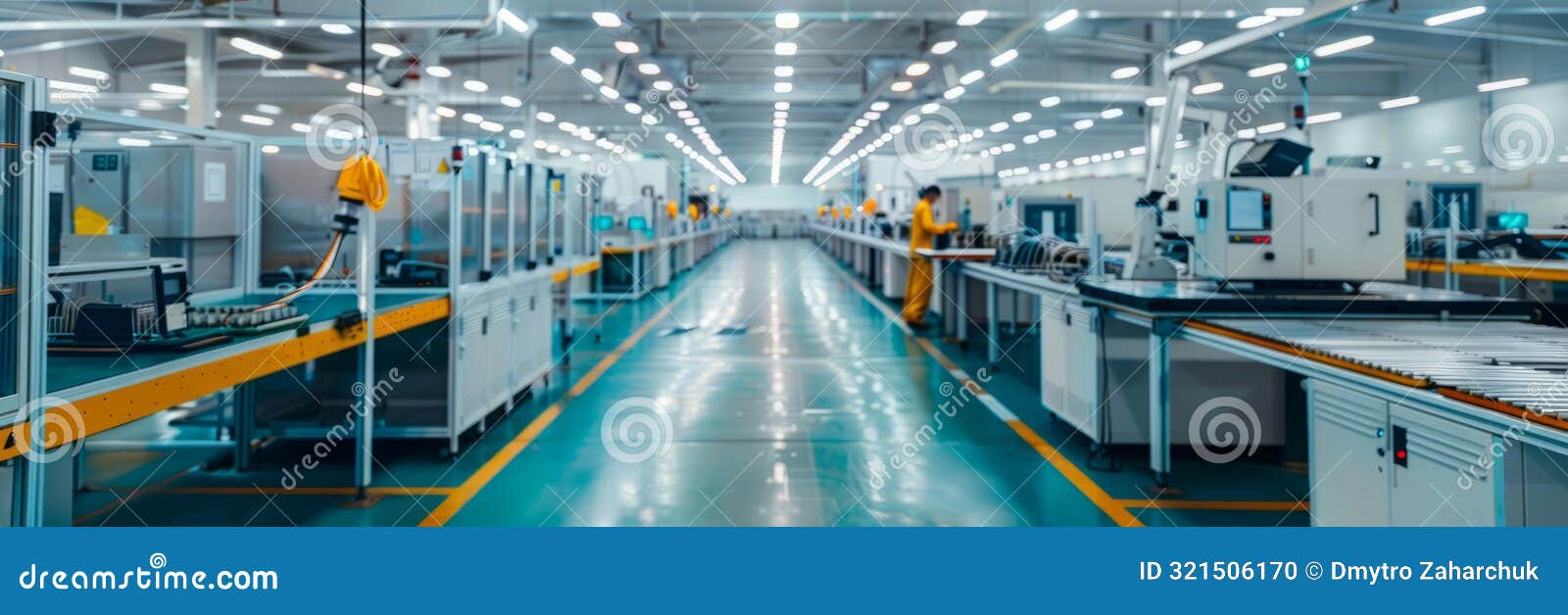 A Circuit Board Manufacturing Line with Machines Precisely Placing and ...