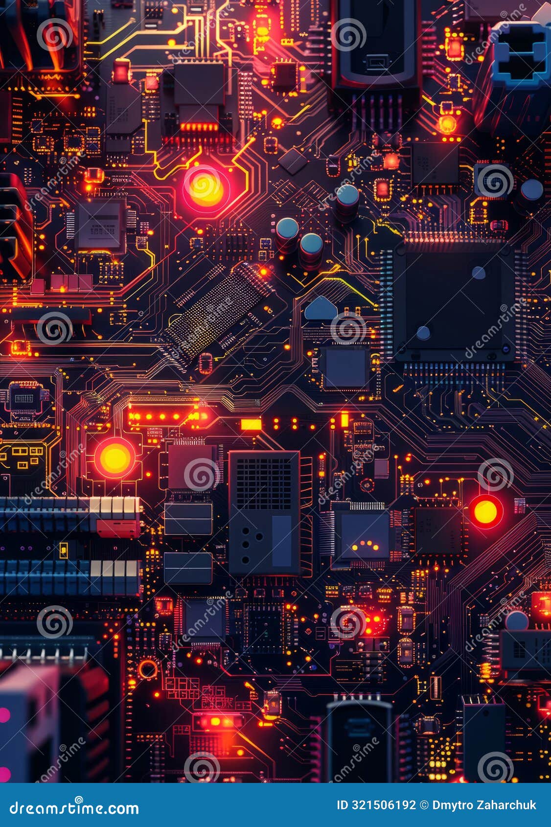 A Circuit Board Manufacturing Line with Machines Precisely Placing and ...