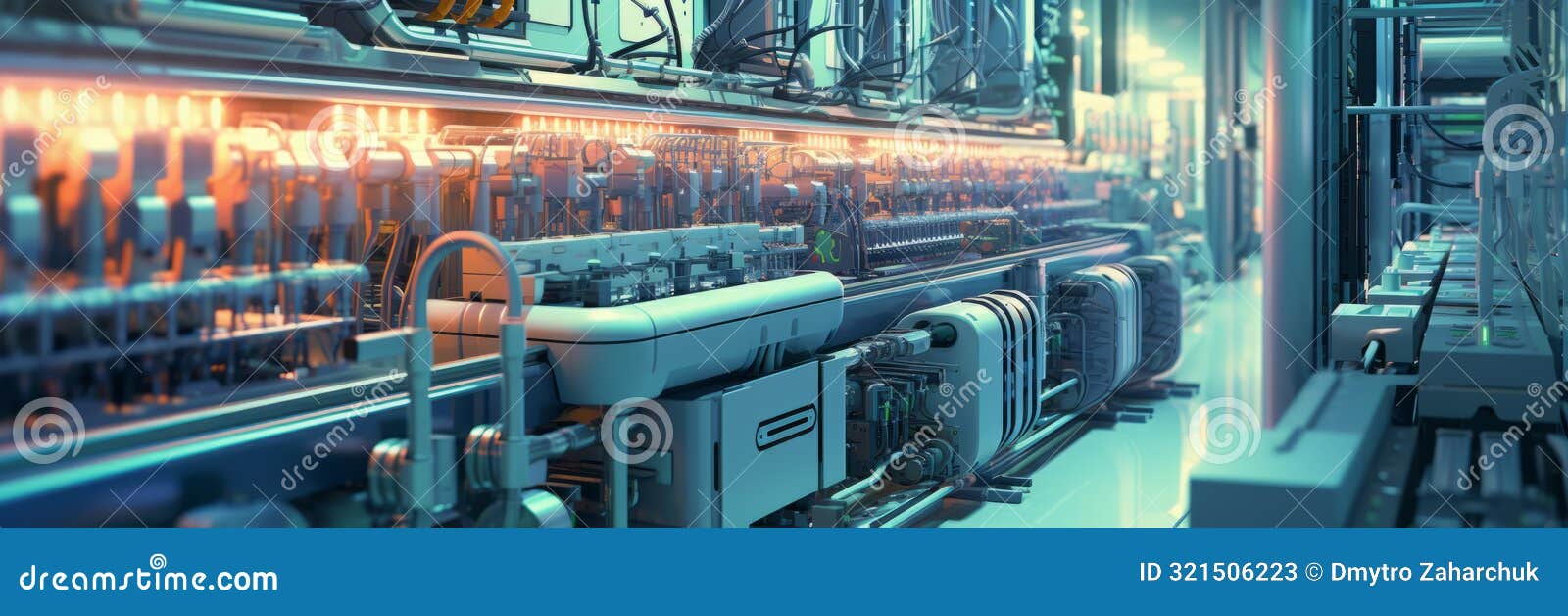 A Circuit Board Manufacturing Line with Machines Precisely Placing and ...