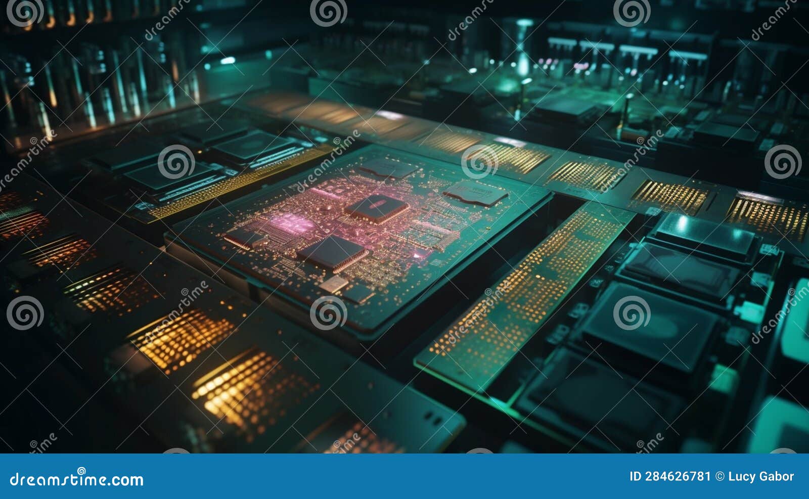 Colorful Wall Circuit Texture Image. 3D Effect Stock Illustration ...