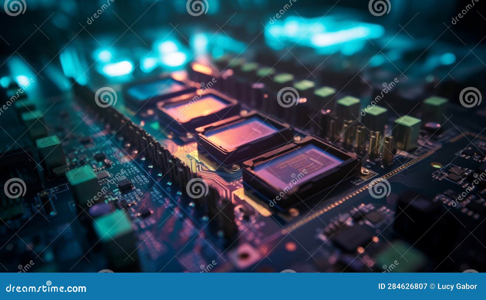 Colorful Wall Circuit Texture Image. 3D Effect Stock Illustration ...