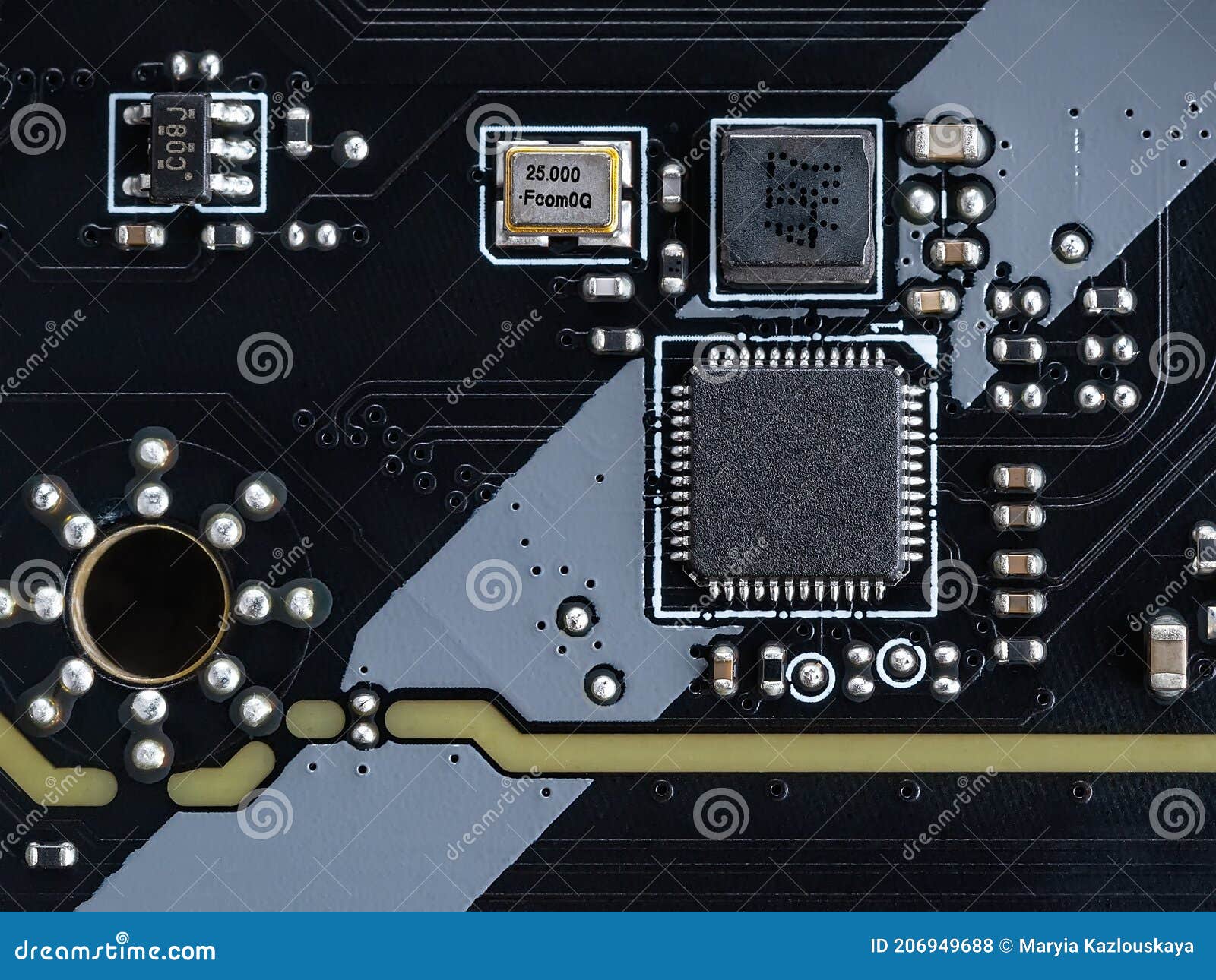 Circuit Board With Microchips And Other Electronic Components On A ...