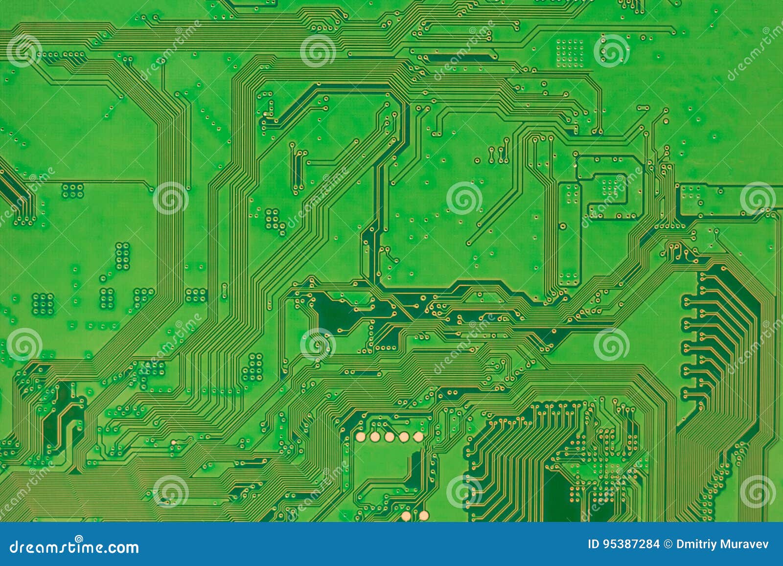 Circuit Board, Modern Electronics Backside Green Color Background ...