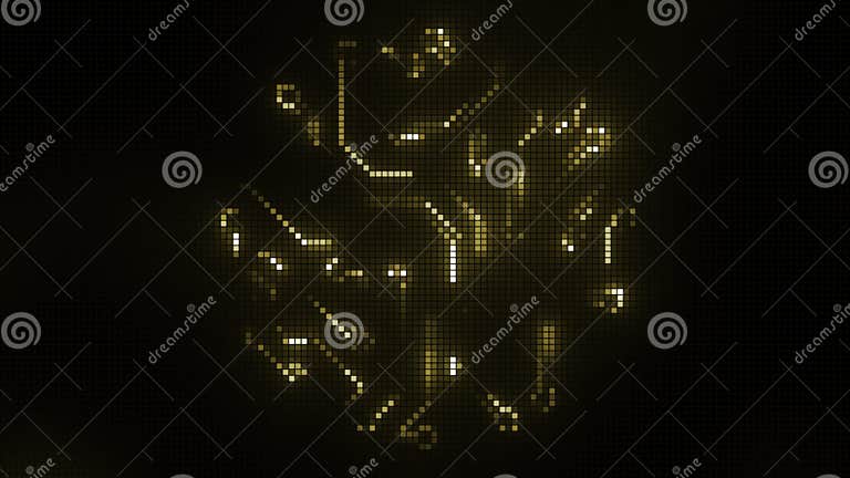 Circuit Board with Moving Electrons. Motion. Data Flow Loop Background Animation. Artificial ...