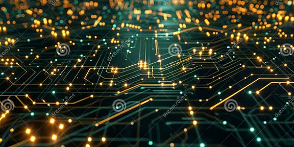 Circuit Board Pattern, Complex Technology Network. Cyber Background ...