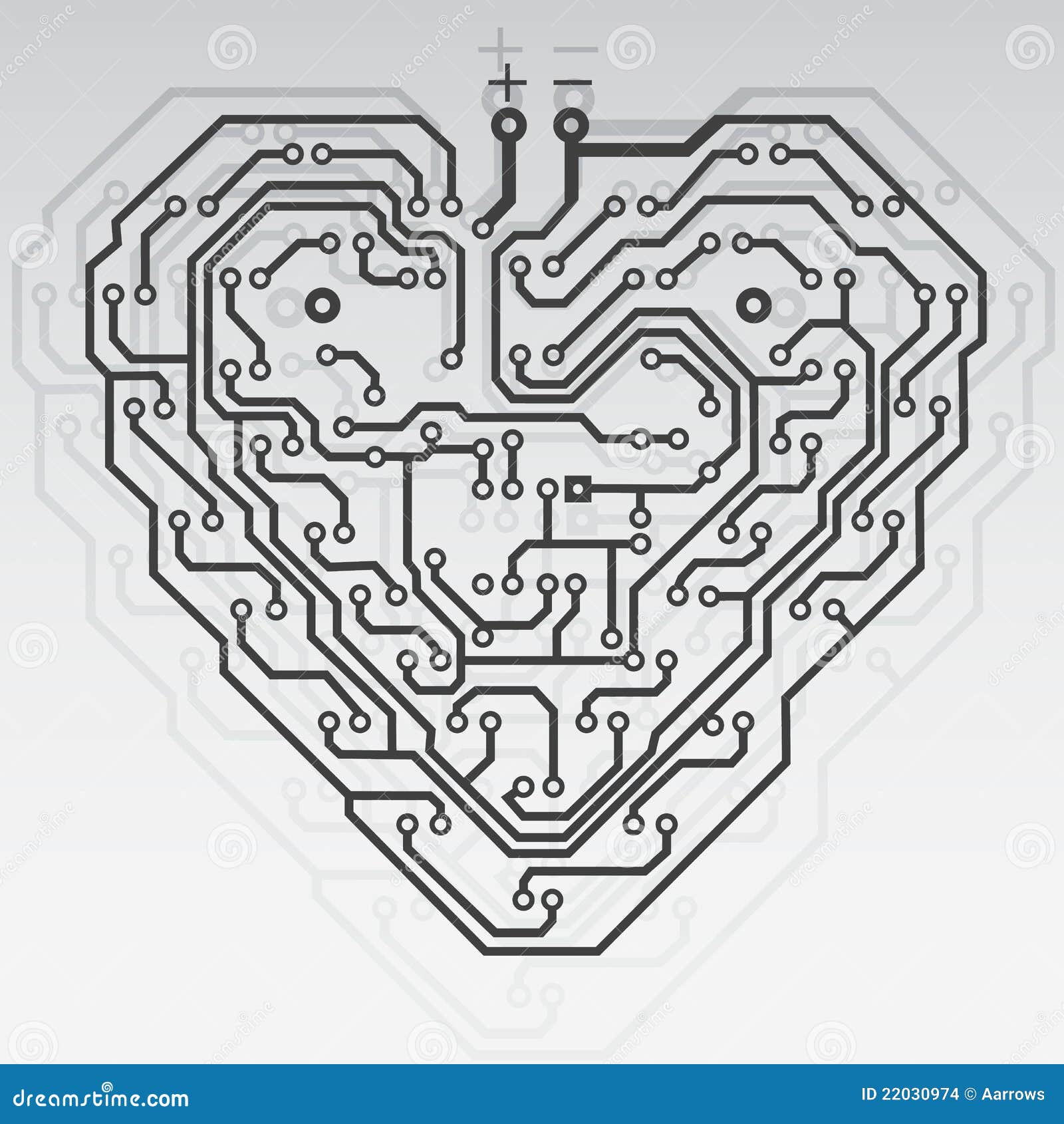 Circuit Board Pattern Heart. Stock Vector - Illustration of component ...