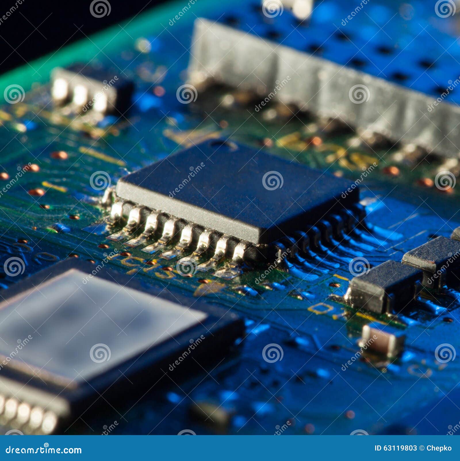 Circuit Board with Processor Stock Image - Image of chip, light: 63119803