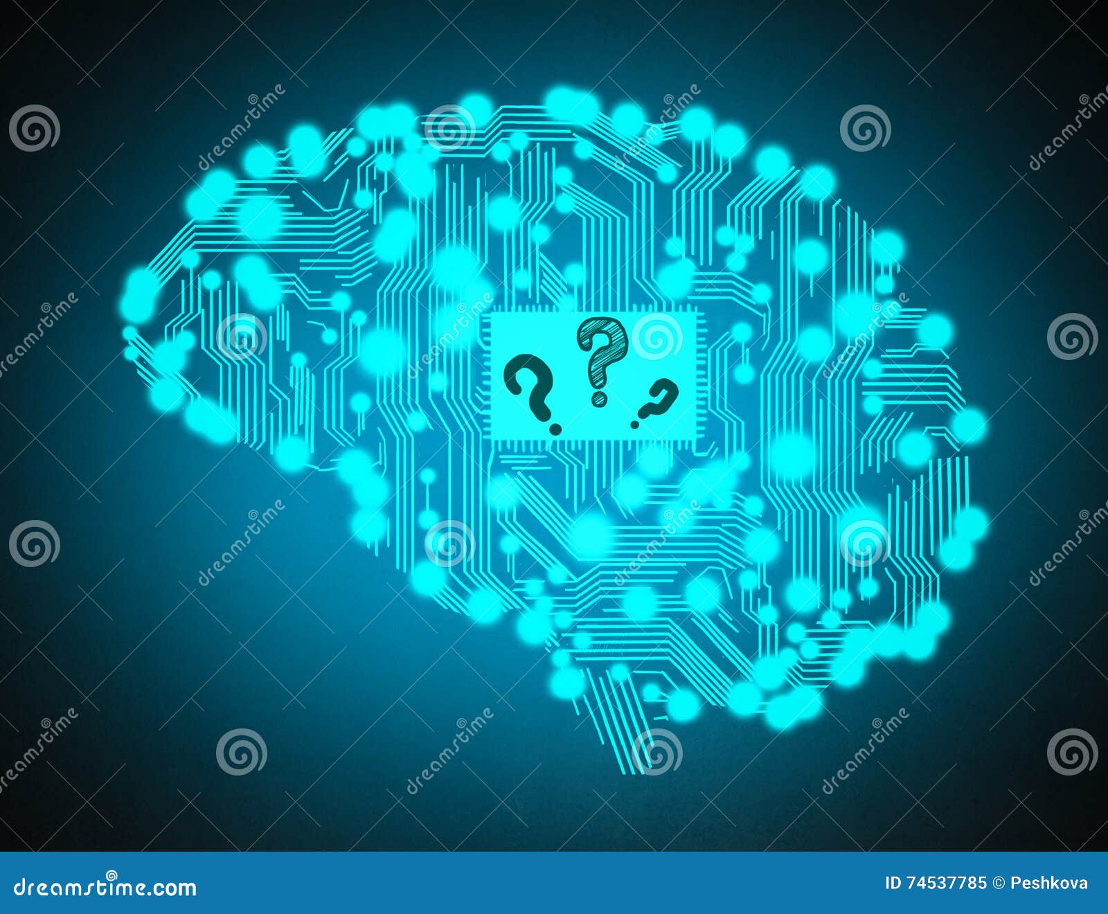 Circuit Board with Question Mark Stock Image - Image of brain ...