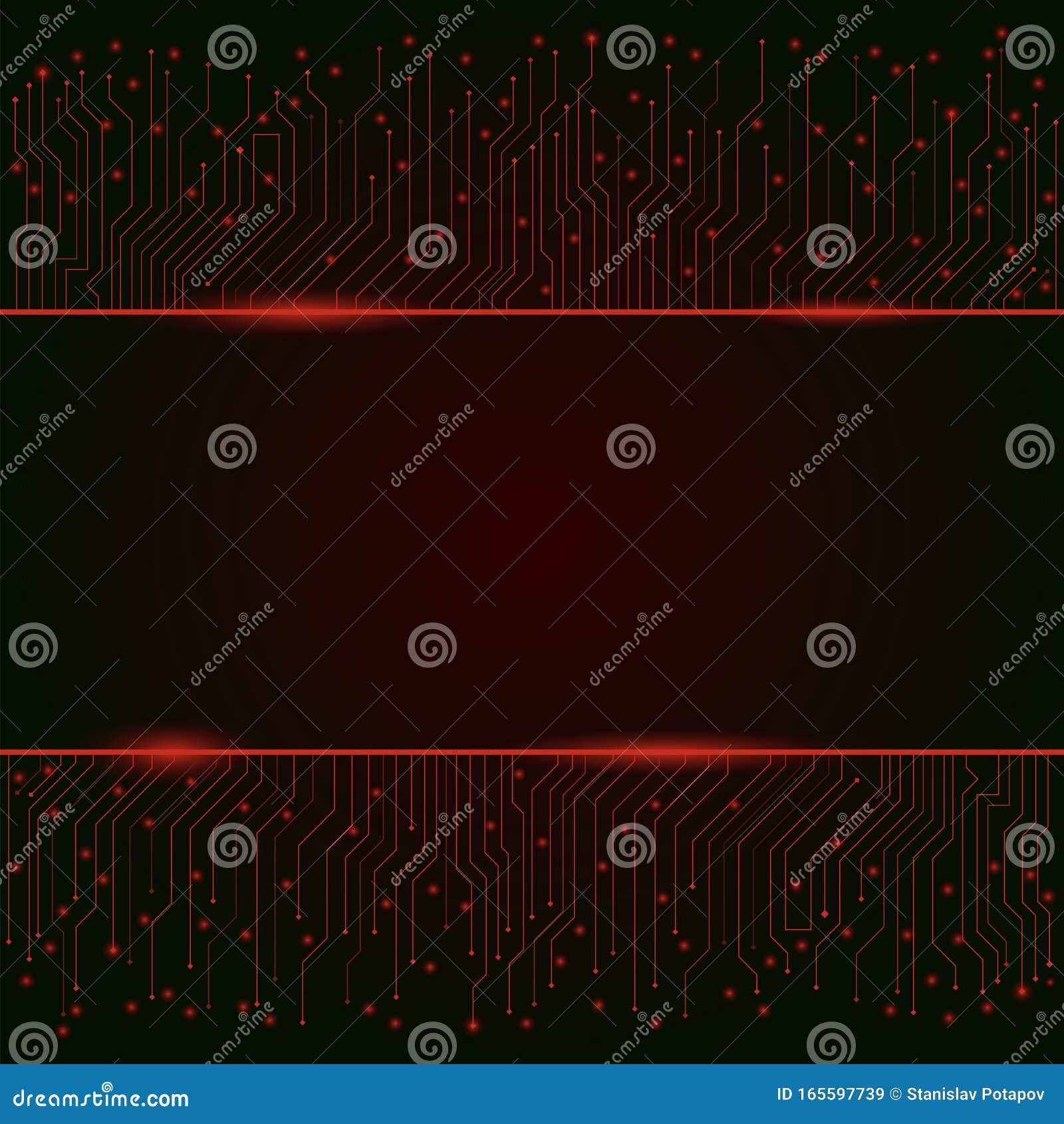 Circuit Board, Red Abstract Lights Background ,banner, Border Stock ...