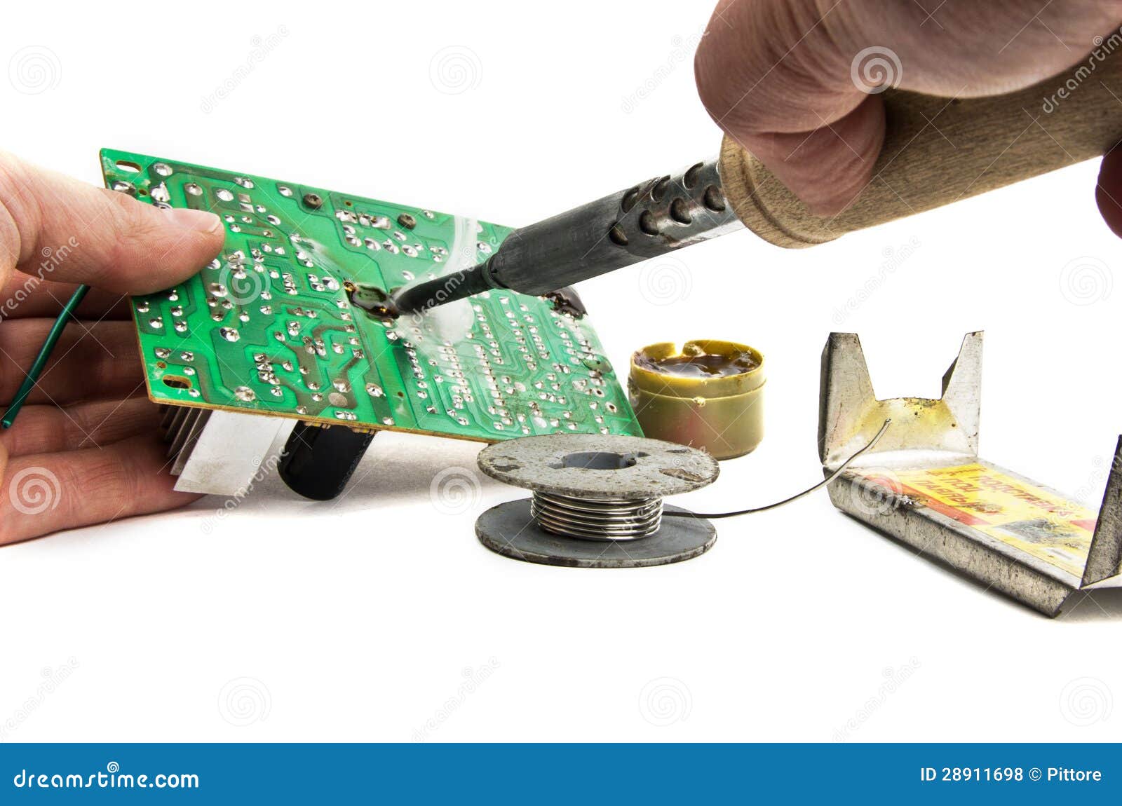 Circuit board repair. stock photo. Image of green, manufacturing - 28911698