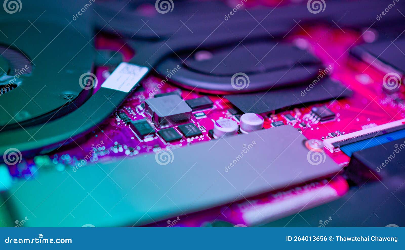 Circuit Board with Resistors Microchips and Electronic Components ...