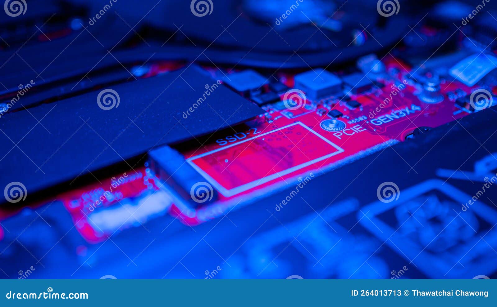 Circuit Board with Resistors Microchips and Electronic Components ...