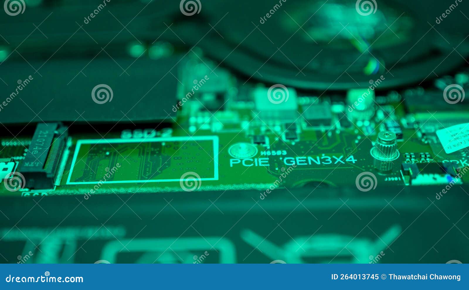 Circuit Board with Resistors Microchips and Electronic Components ...