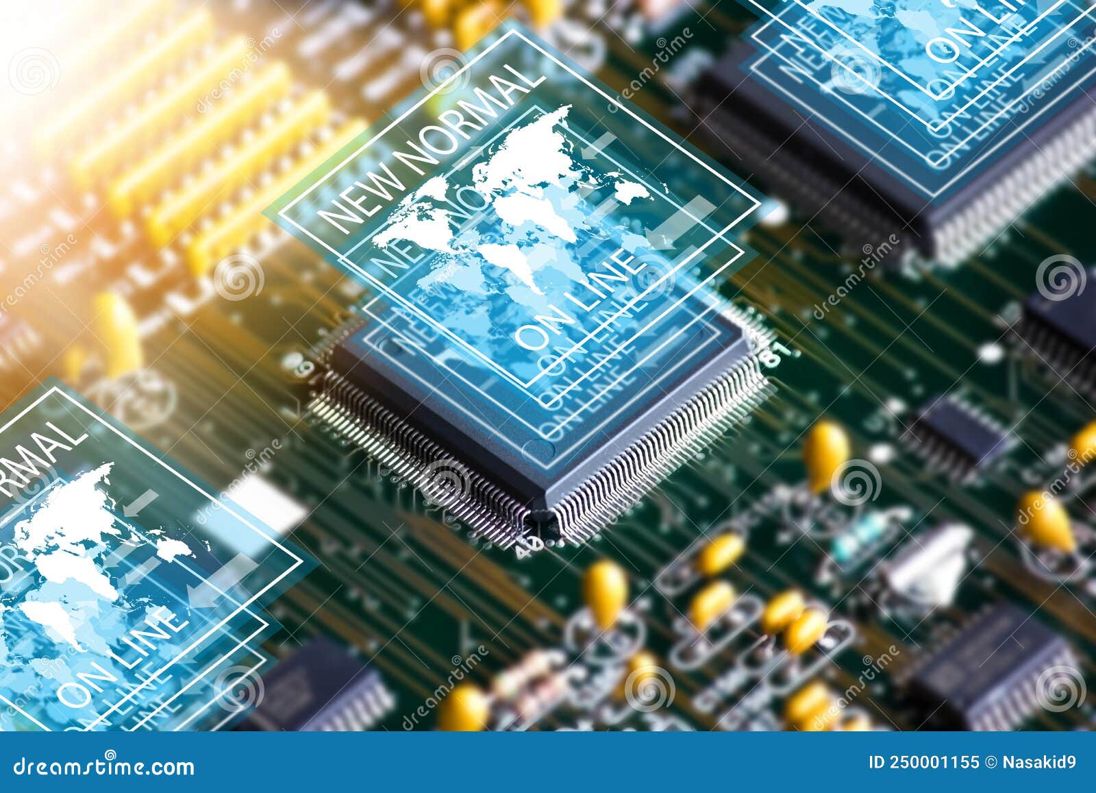 Circuit Board Screen about New Normal Stock Image - Image of business ...