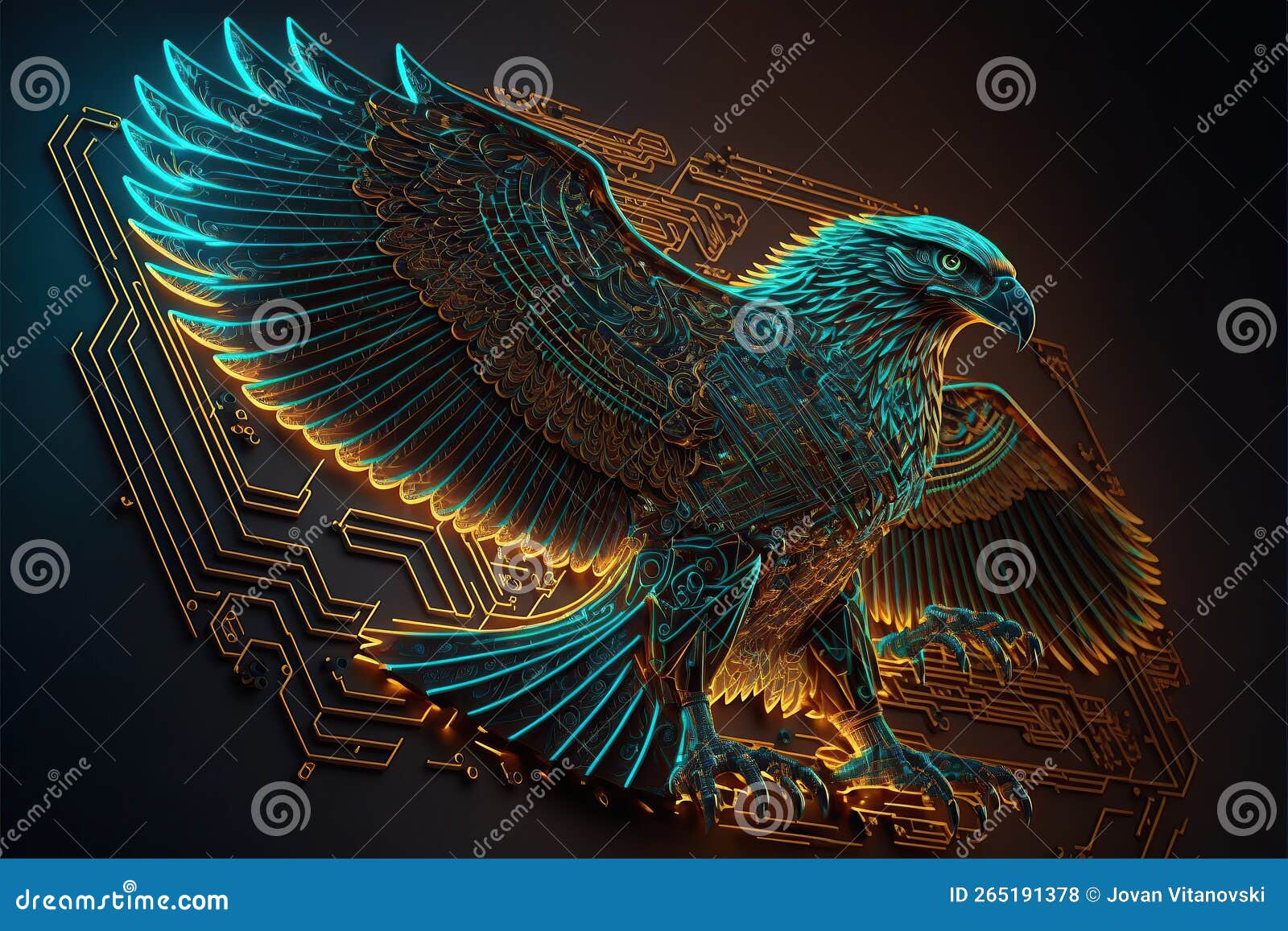 Circuit Board in the Shape of a 3d Eagle Stock Illustration ...