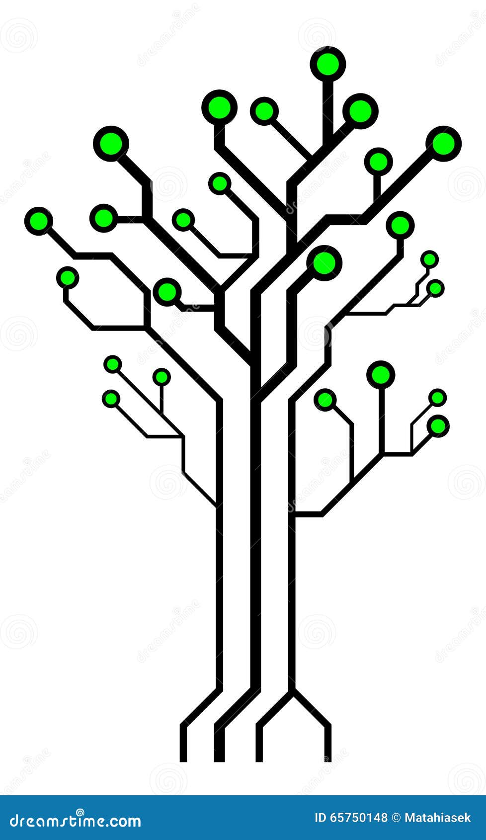 Circuit Board Shaped Tree. Technology Tree Stock Vector - Illustration ...