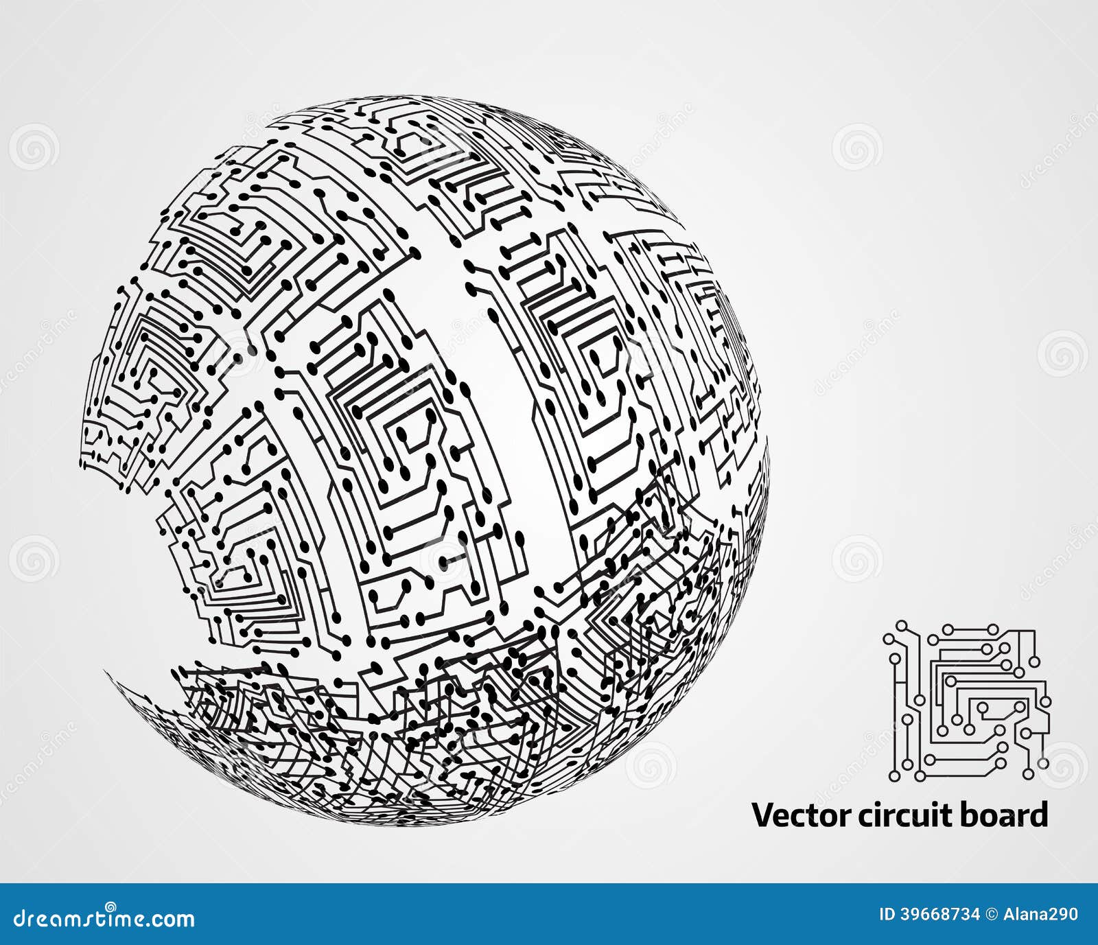 Circuit board sphere stock vector. Illustration of headquarters - 39668734