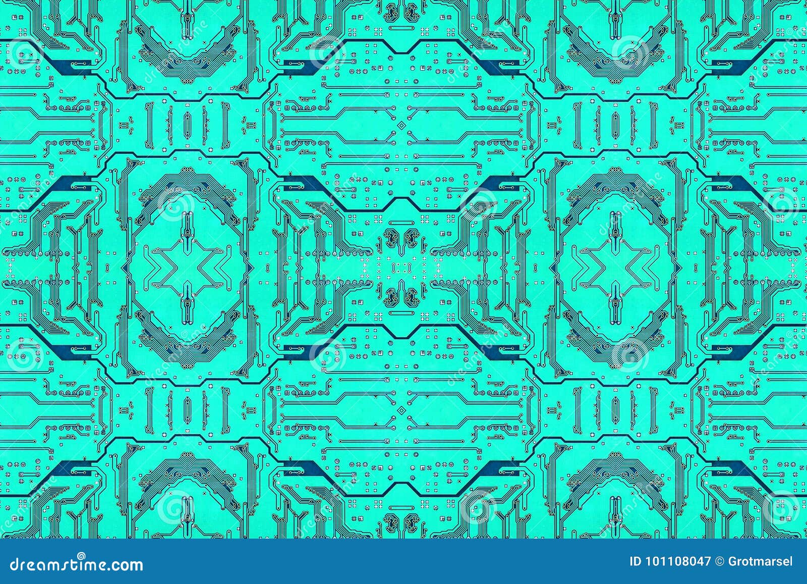 Circuit Board Symmetrical Technology Background. Stock Illustration ...