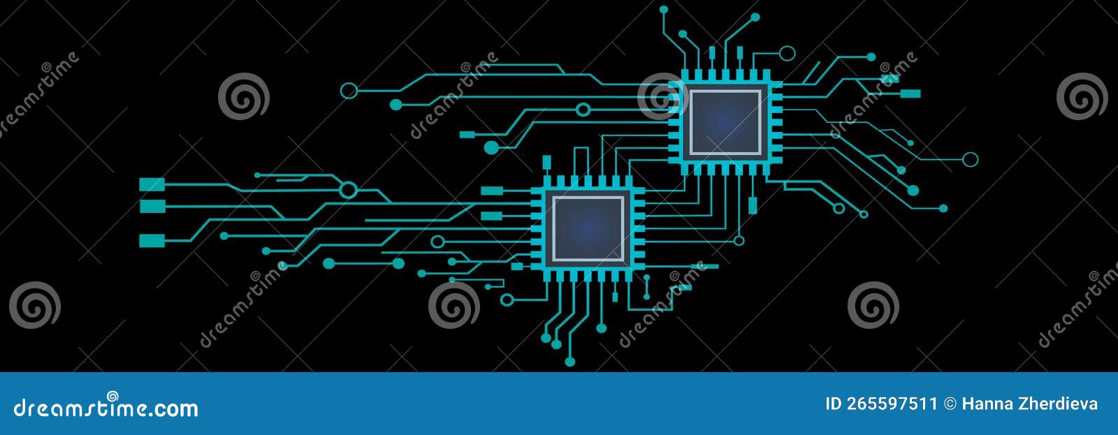 Circuit Board Technology CPU Microprocessor Interface Connection Vector ...