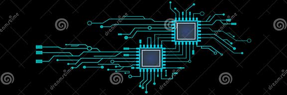 Circuit Board Technology CPU Microprocessor Interface Connection Vector ...
