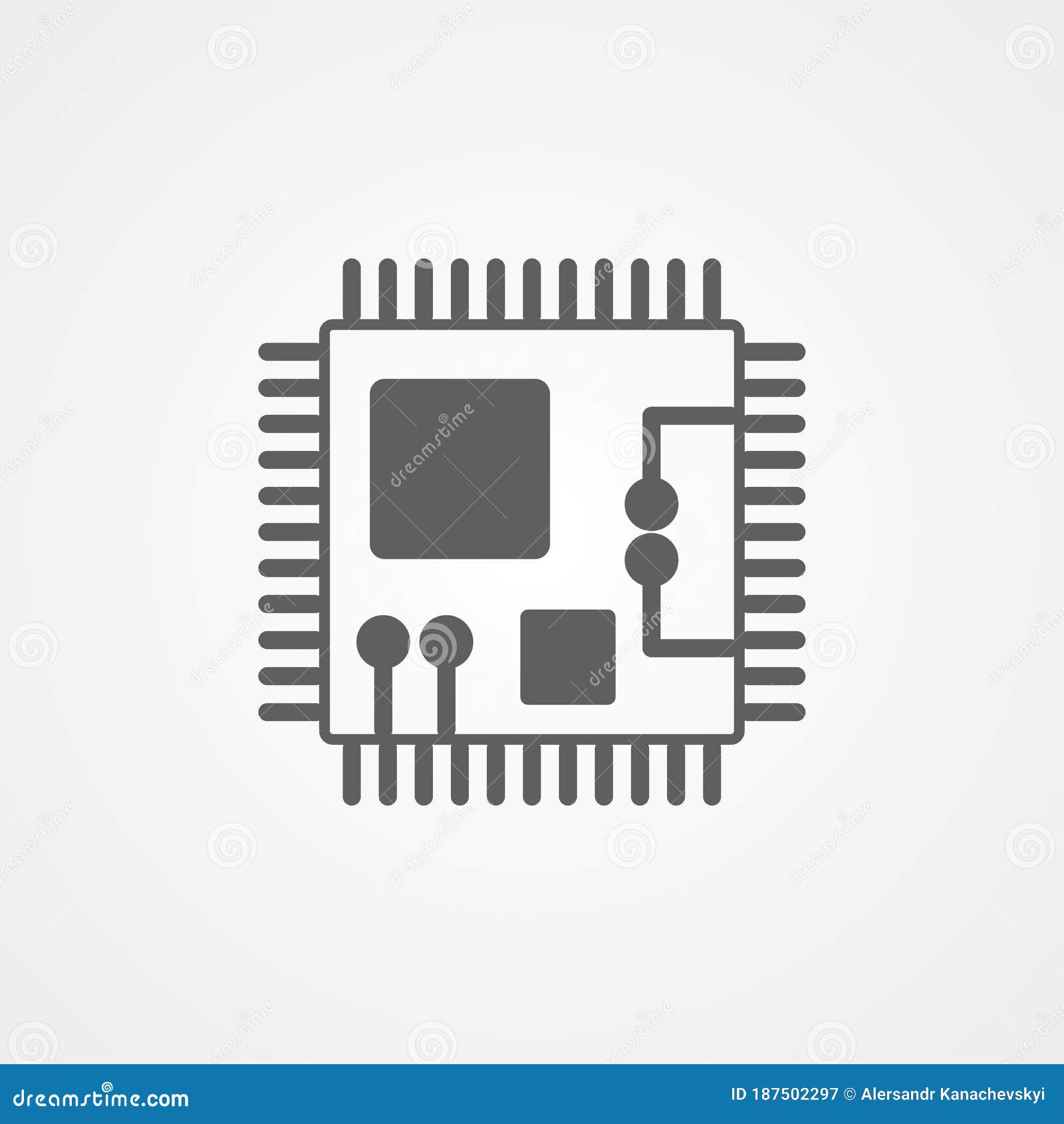 Circuit Board, Technology Icon Processor, Illustration. Flat Design ...