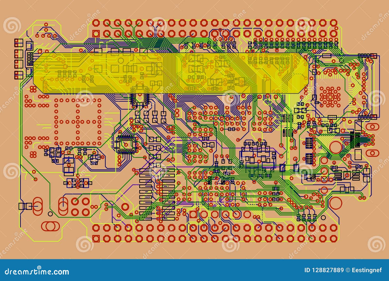 Circuit Board. Technology Template. Vector Illustration. Stock Vector ...