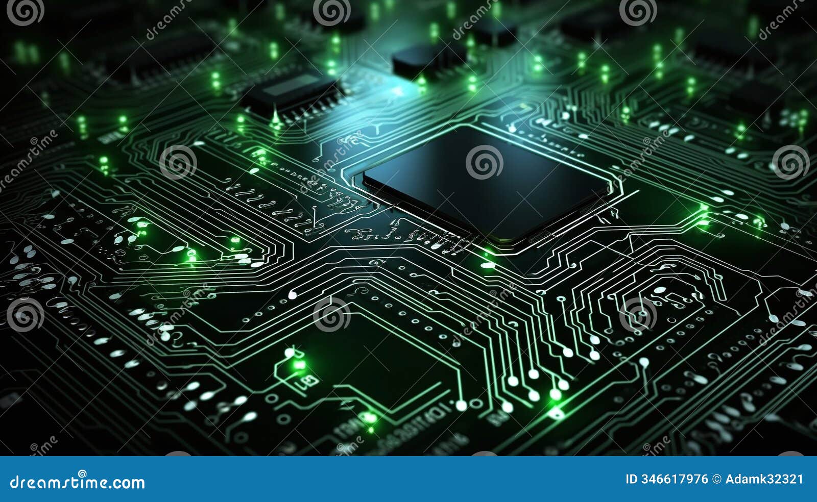 Circuit Board Texture with Electronic Components and Lights Stock ...