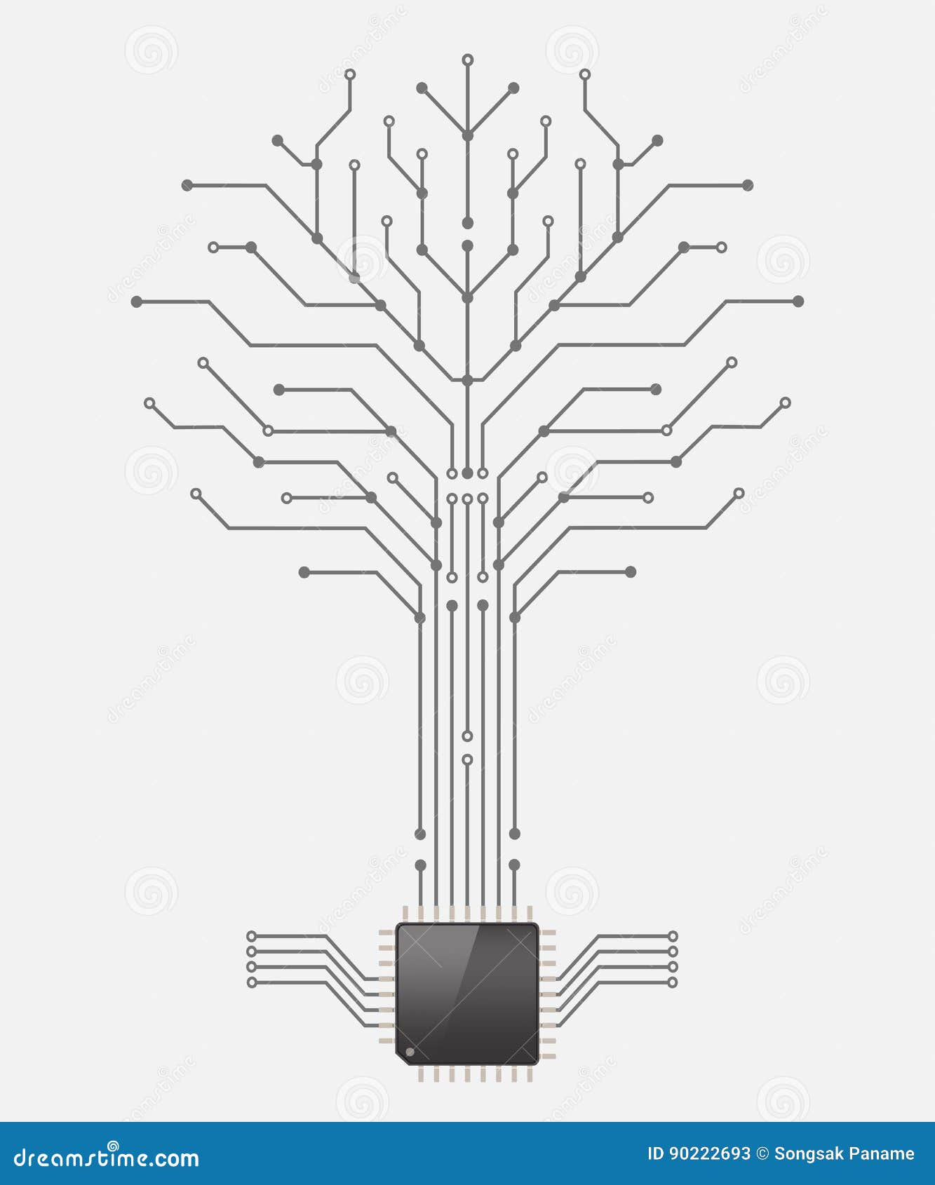 Circuit board tree stock illustration. Illustration of backdrop - 90222693