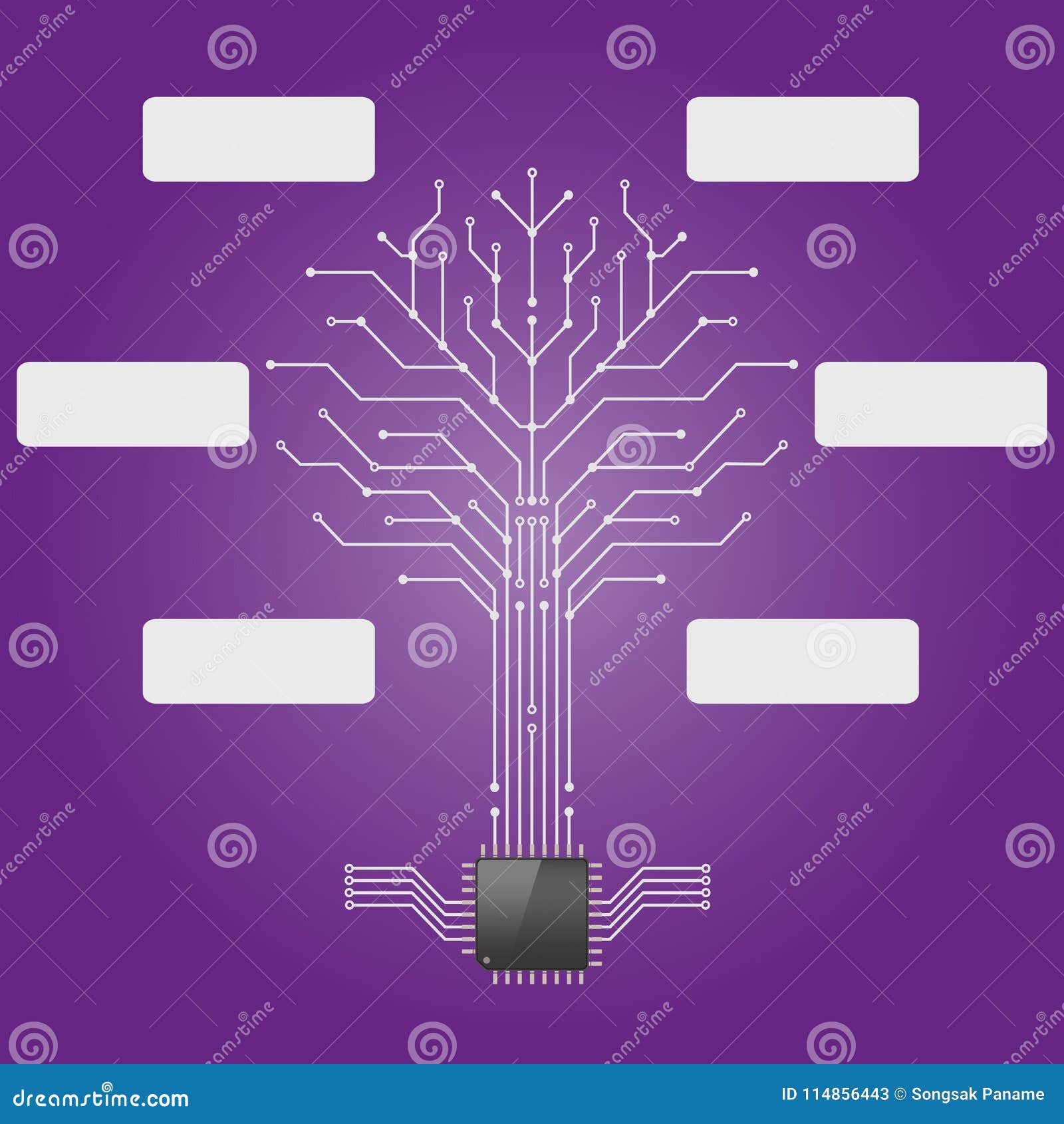Circuit Board Tree on Purple Background,infographics Stock Vector ...