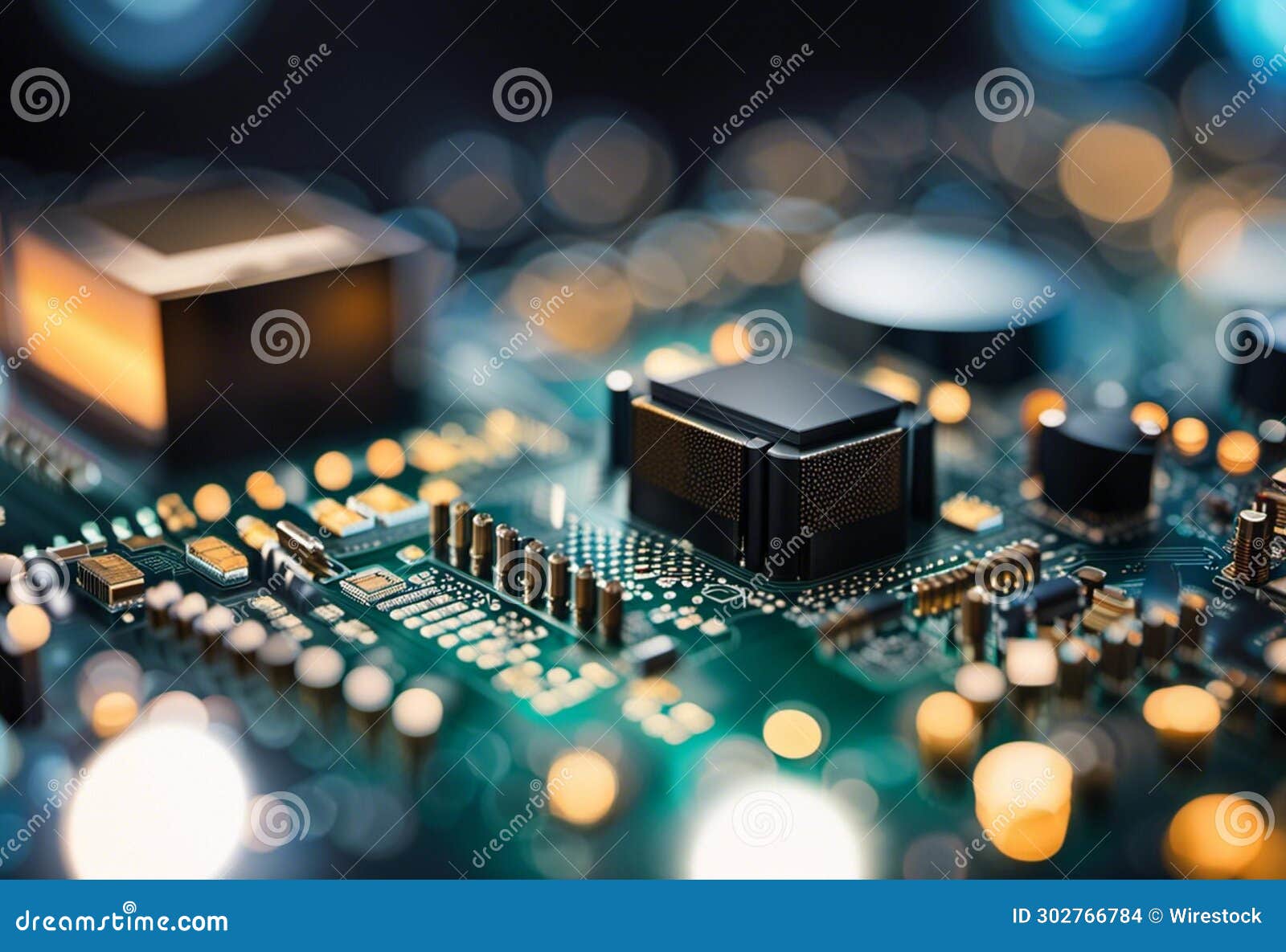 Circuit Board with a Variety of Electronic Components, AI-generated ...