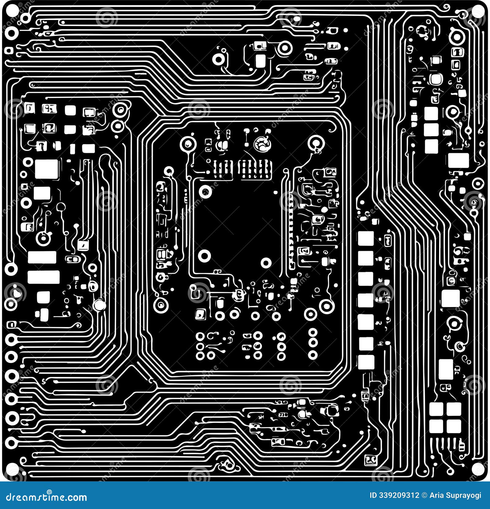 Circuit Board Vector Background Texture Computer Machine Technology ...