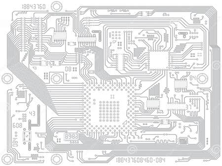 Circuit Board Vector Computer Drawing - Electronic Stock Vector ...
