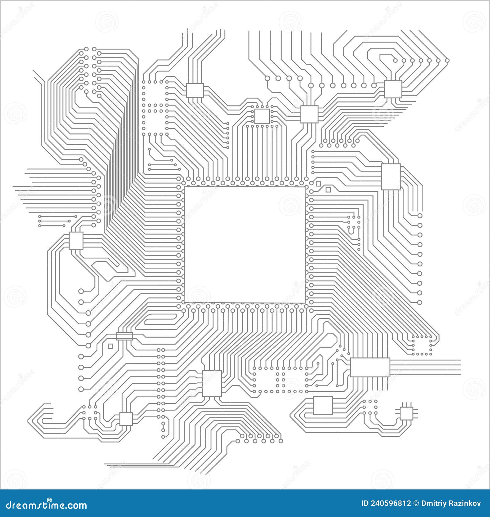 Circuit Board Vector Illustration. Vector Electronic Circuit High Tech ...