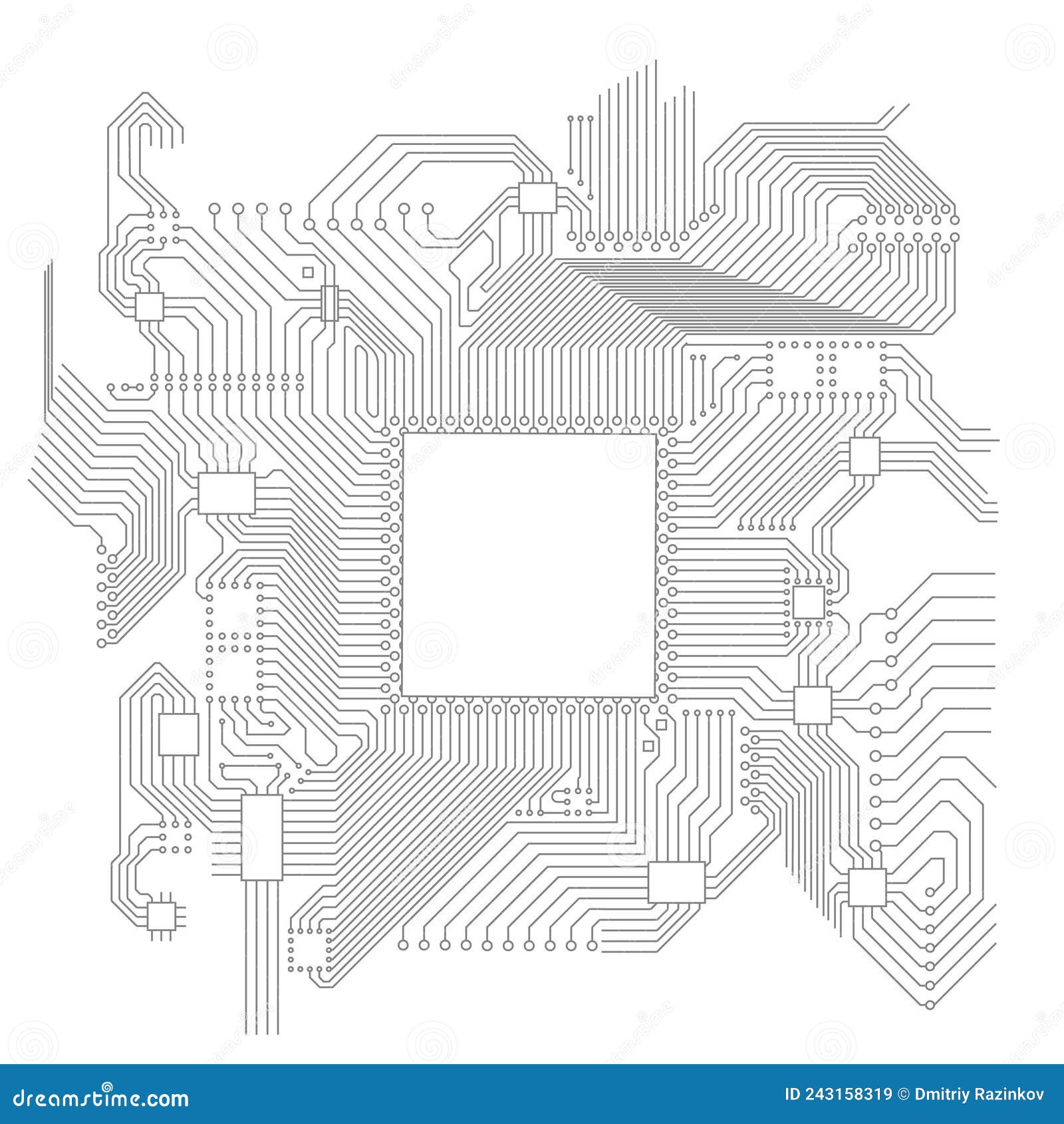 Circuit Board Vector Illustration. Vector Electronic Circuit High Tech ...