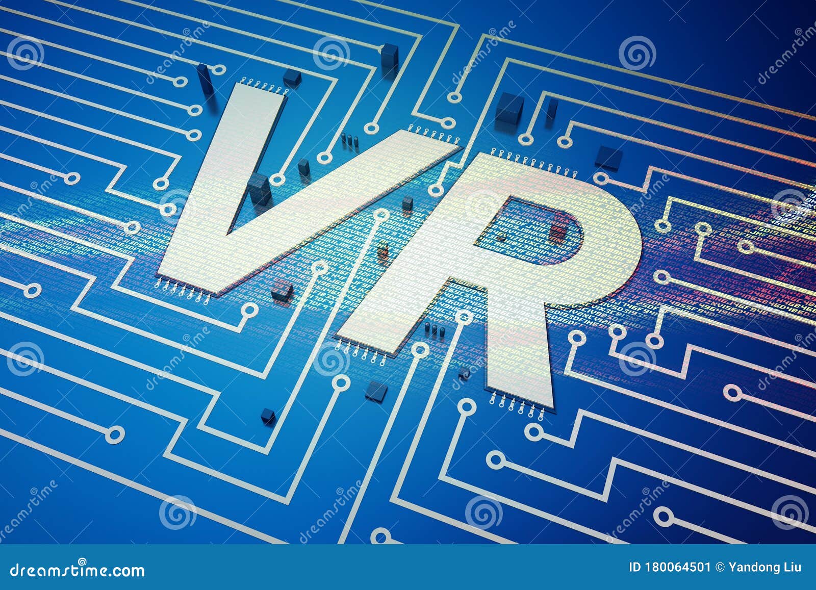 Circuit Board and VR Virtual Reality Stock Illustration - Illustration ...