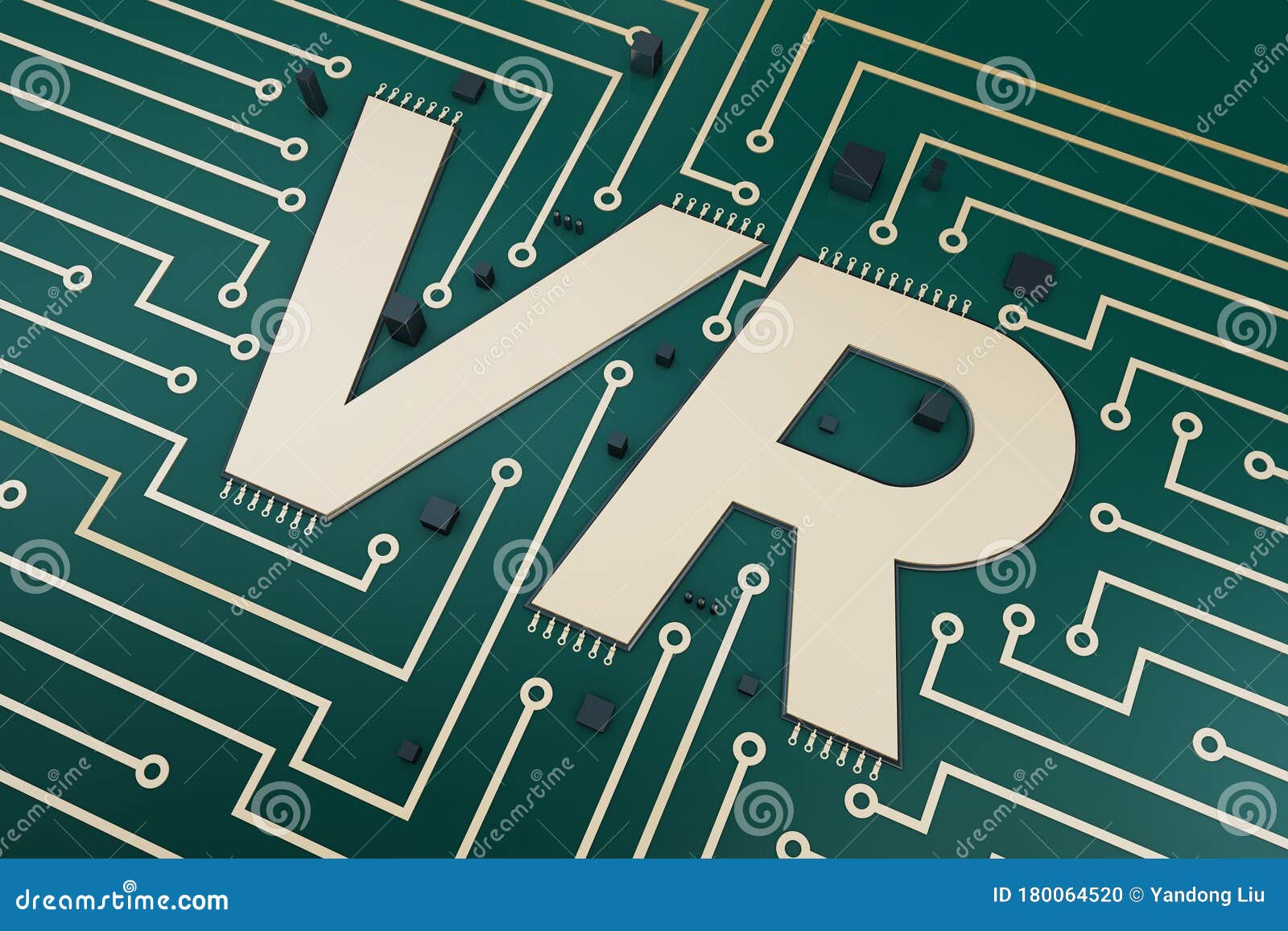 Circuit Board and VR Virtual Reality Stock Illustration - Illustration ...