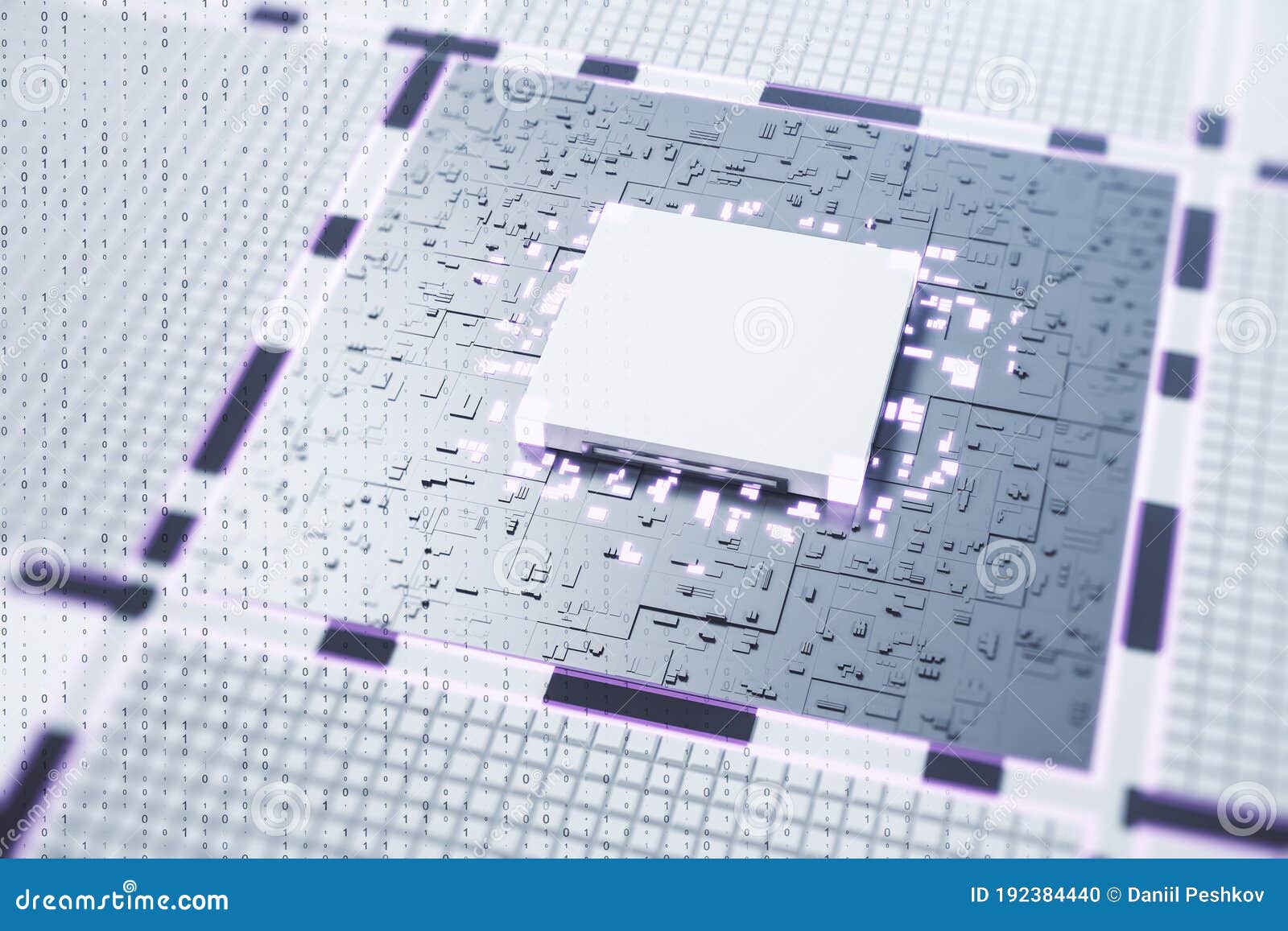 Circuit Board and White Microchip Stock Illustration - Illustration of ...